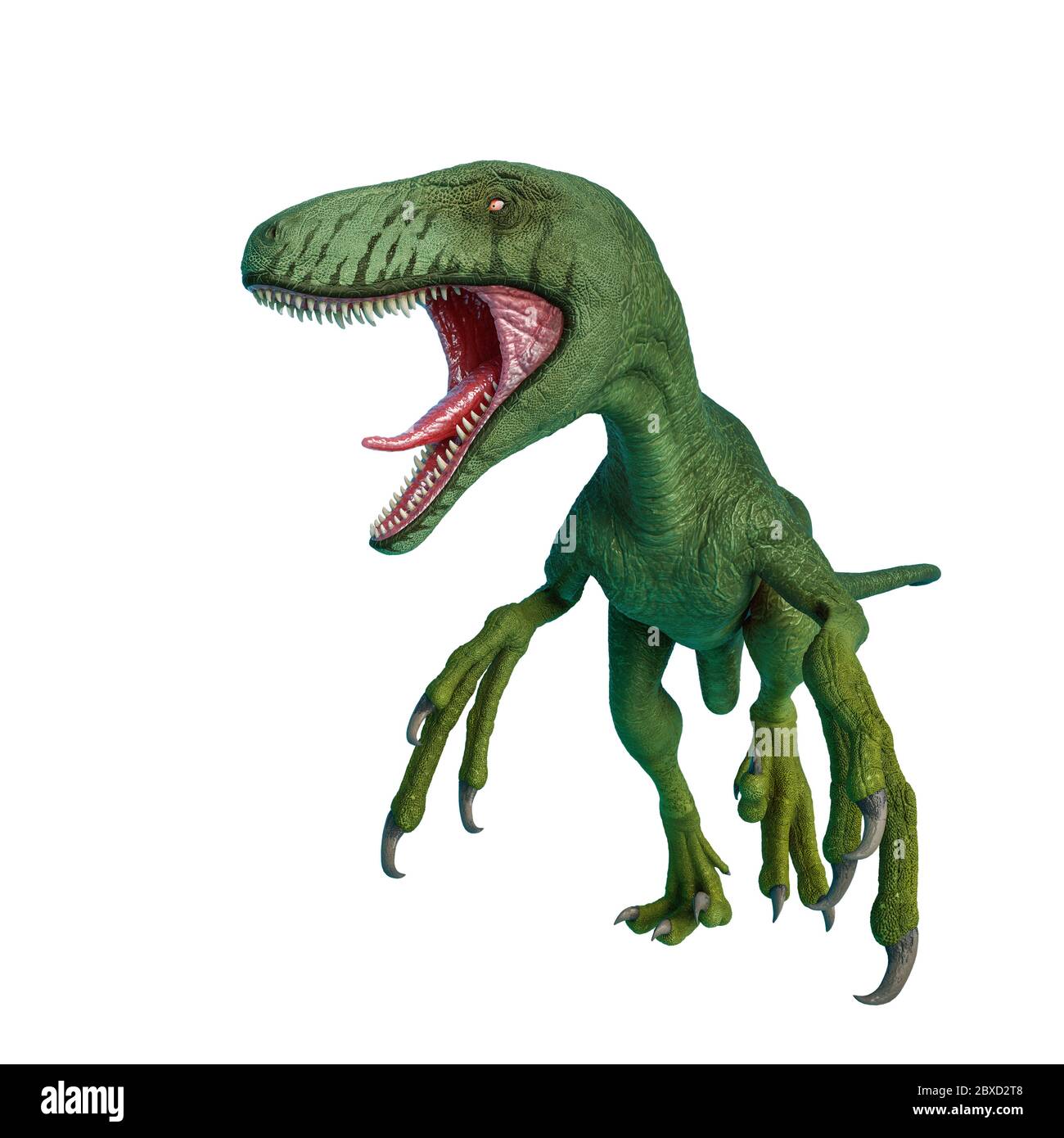 dakotaraptor being aggressive on white background Stock Photo - Alamy
