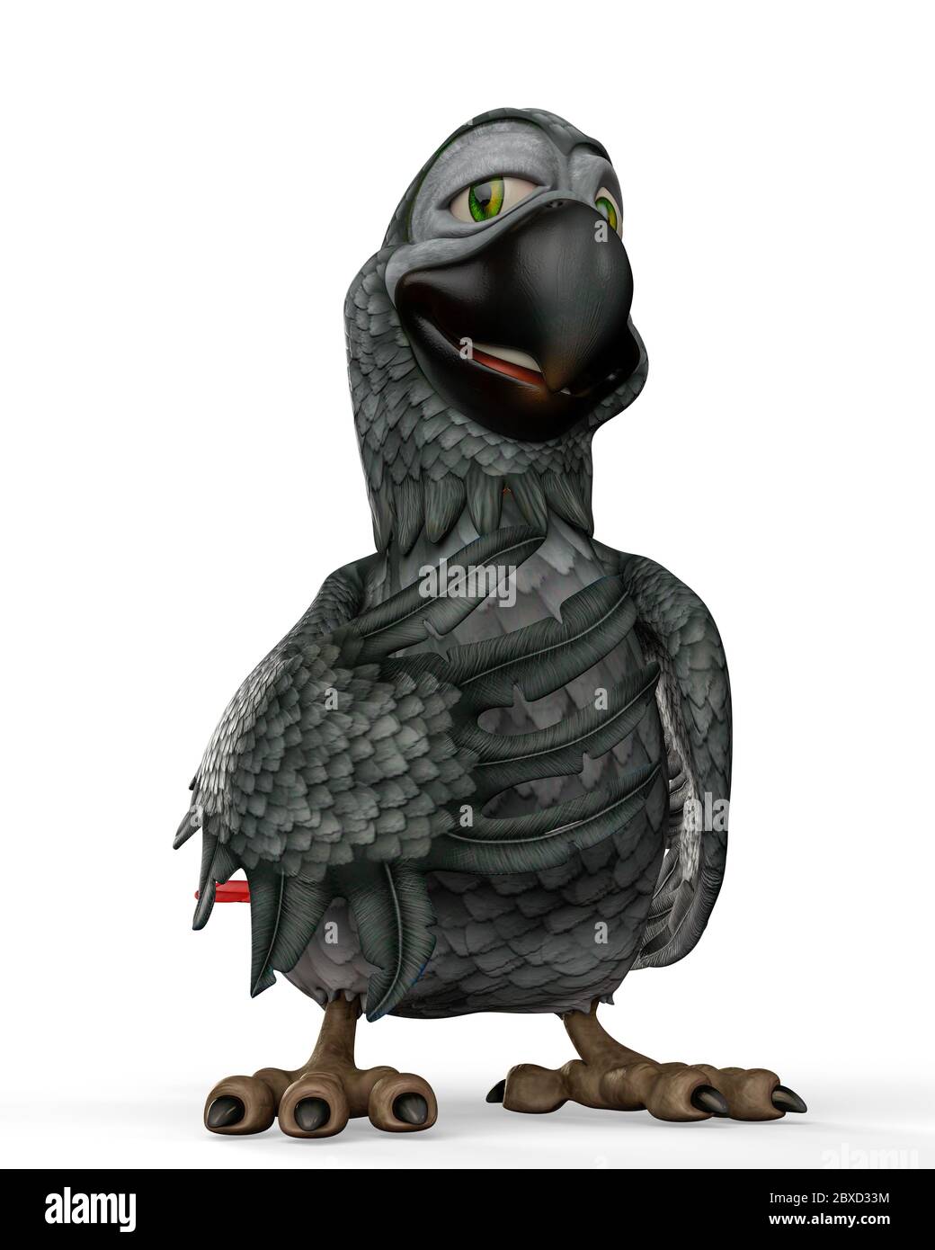grey parrot cartoon overconfident Stock Photo - Alamy