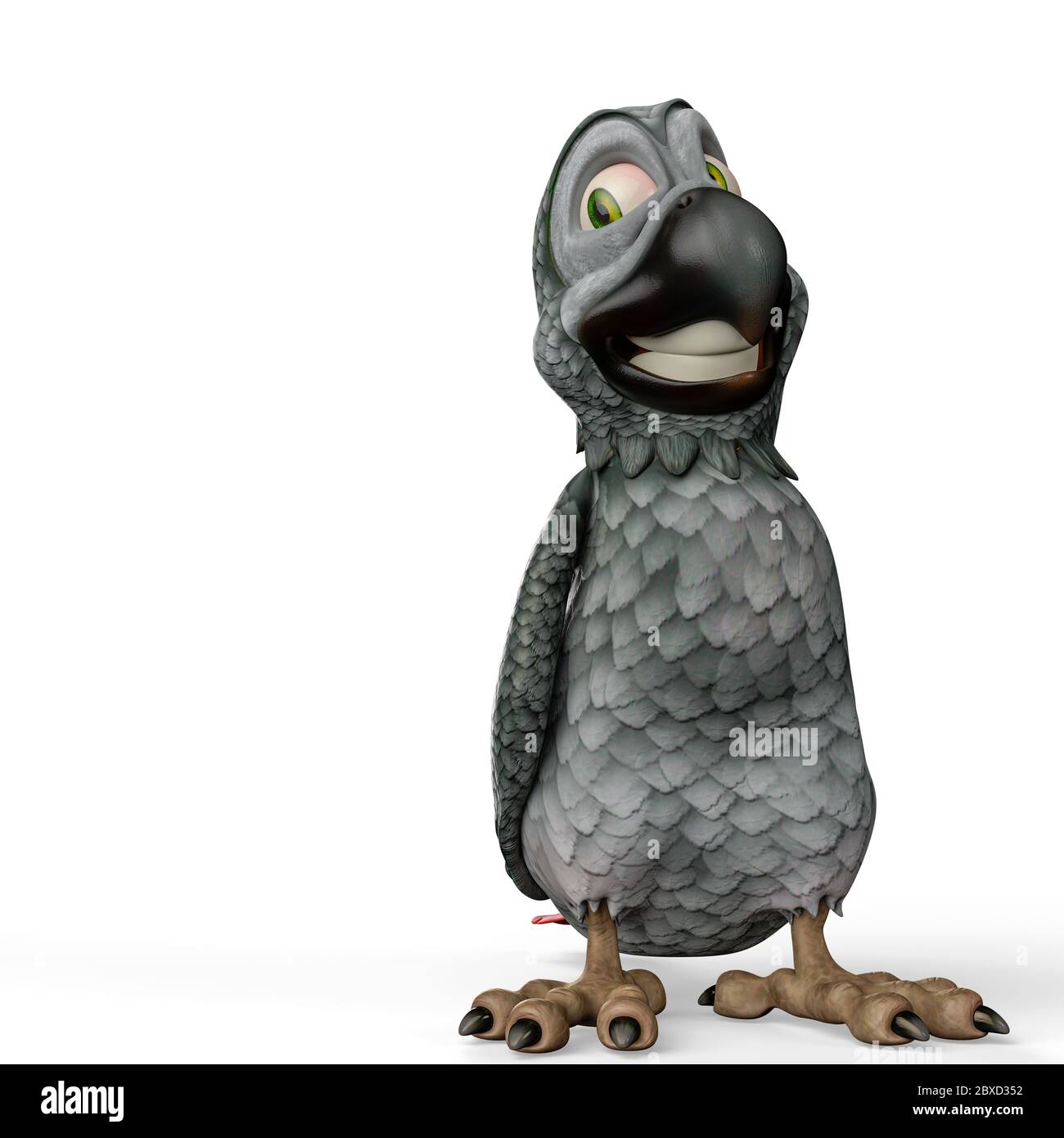 grey parrot cartoon beautiful smile with a copy space Stock Photo - Alamy