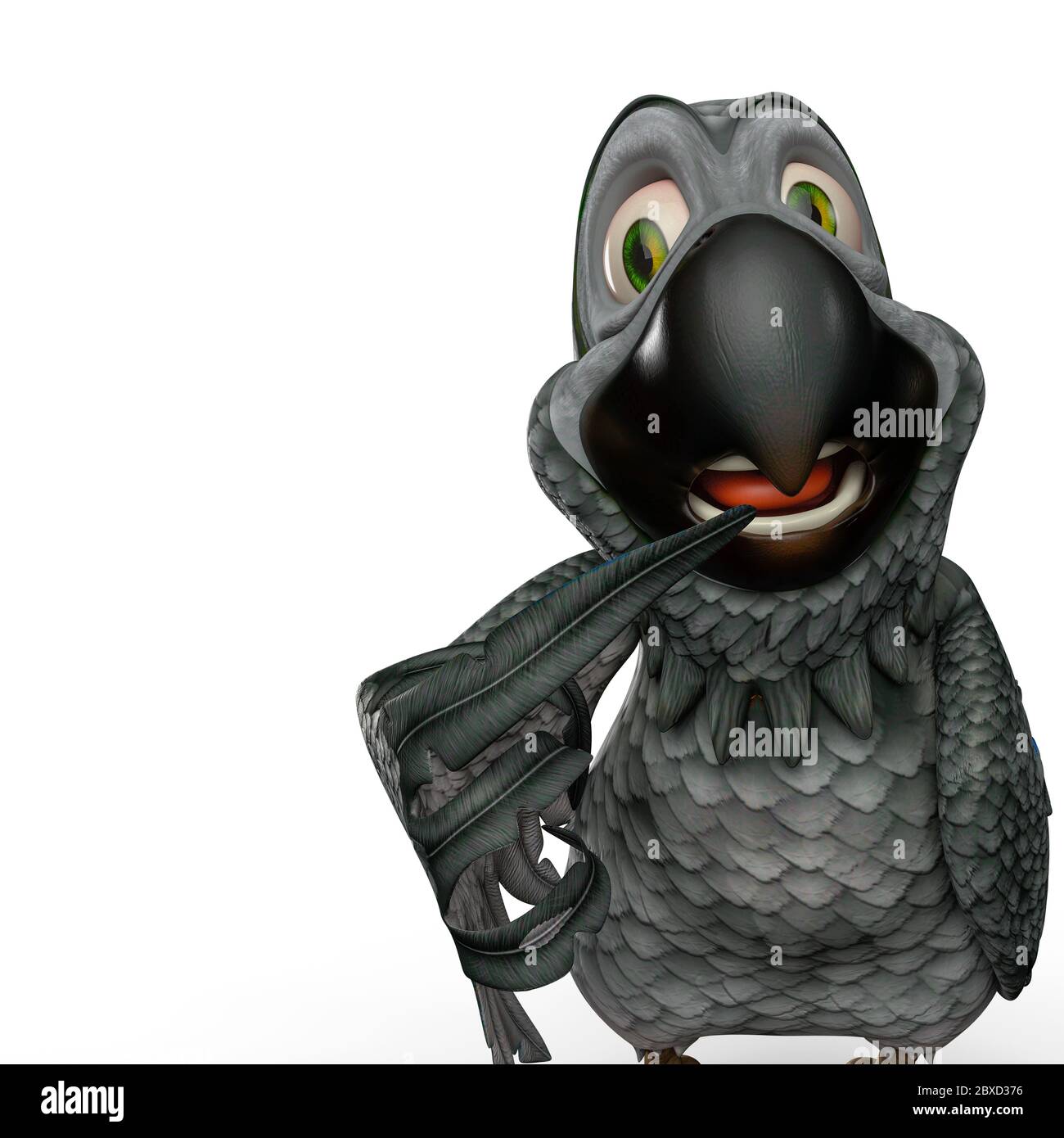 grey parrot cartoon thinking about Stock Photo - Alamy