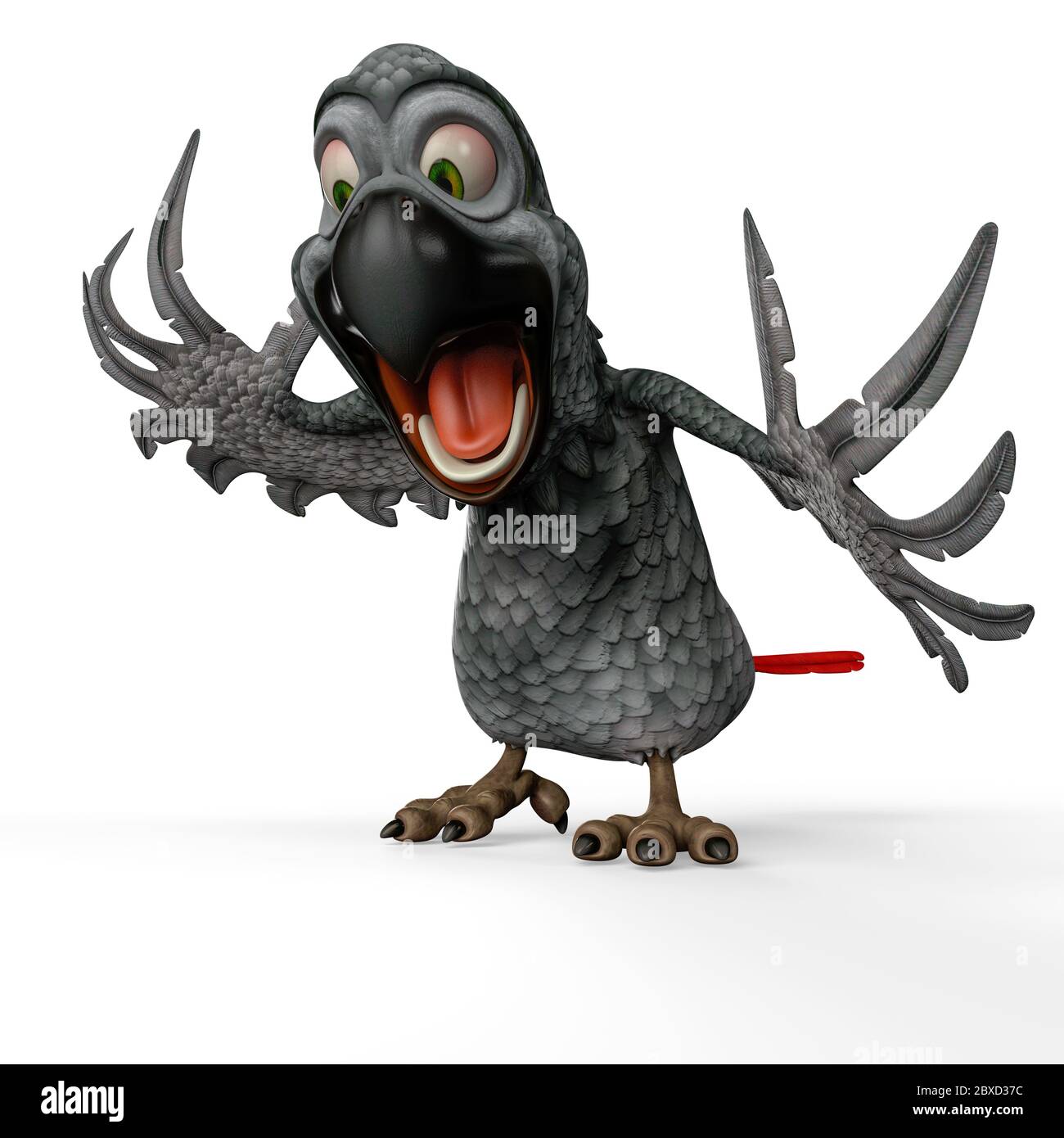 grey parrot cartoon super surprised Stock Photo - Alamy