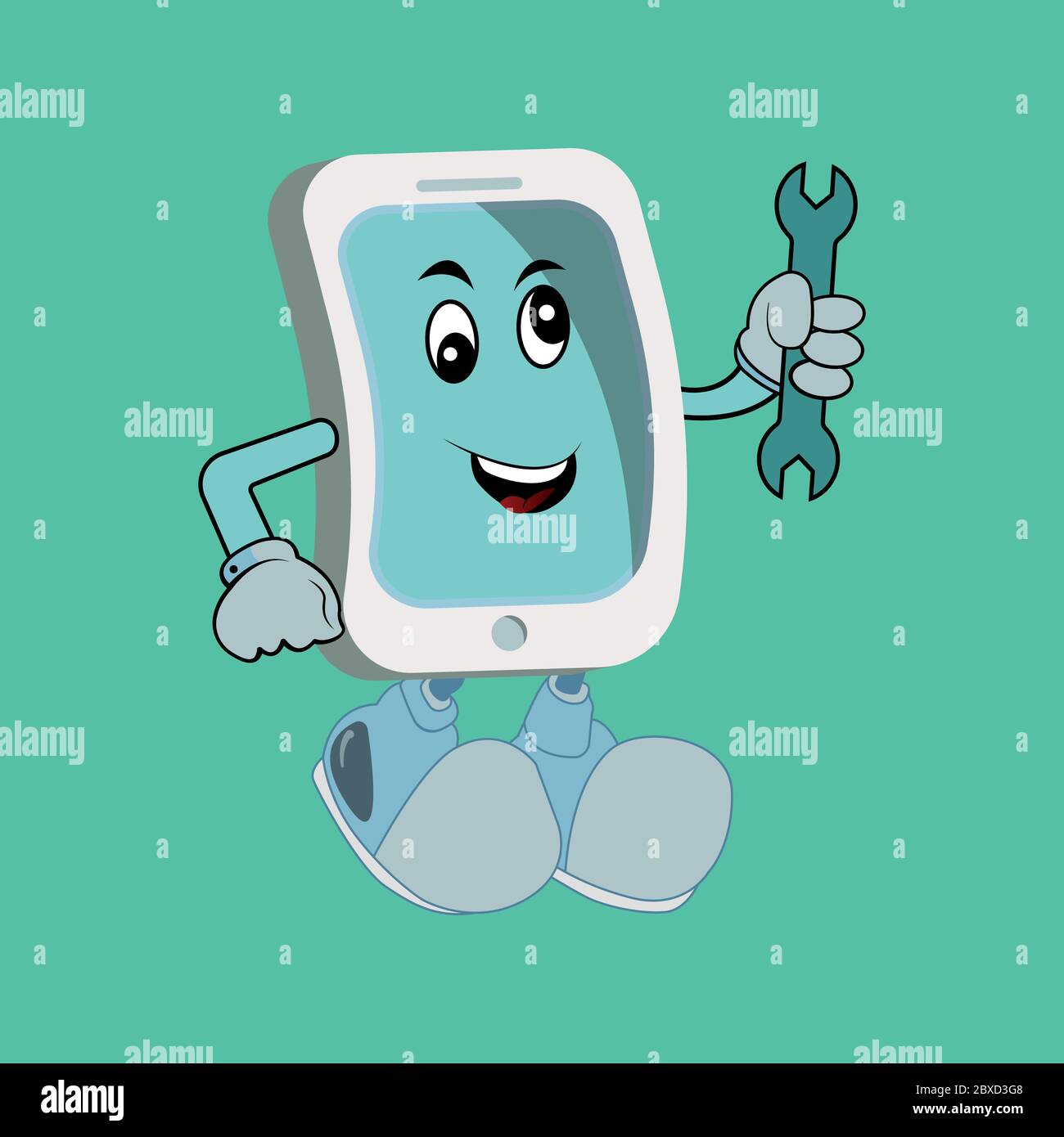 Cartoon mobile phone repair cap hi-res stock photography and images - Alamy