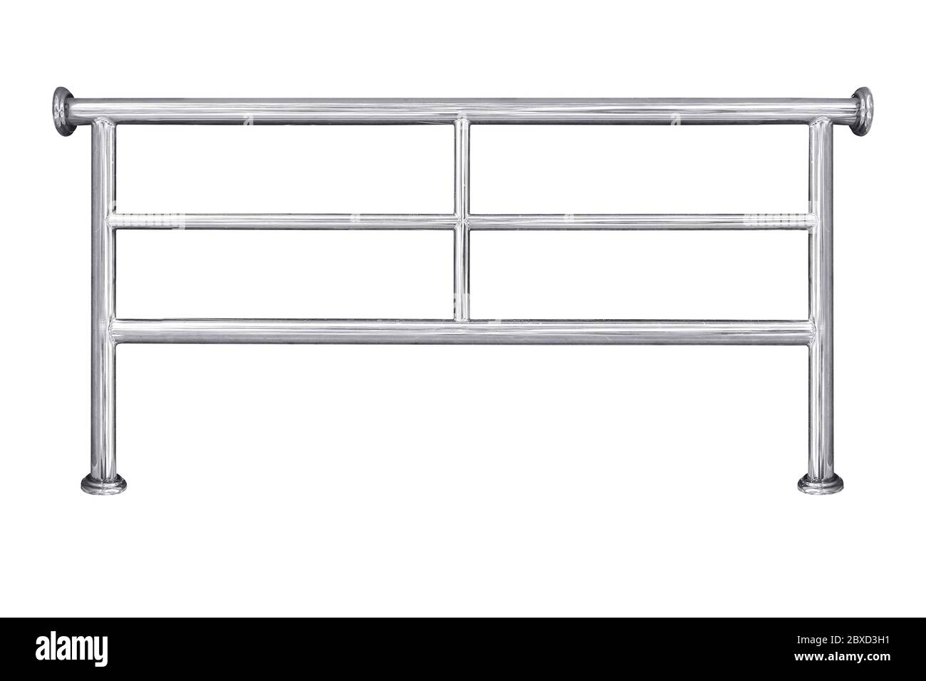 Stainless steel railing isolated on white, with clipping path Stock ...