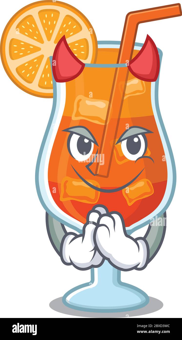 Orange Julius Devil Logo Devil Kiwi Fruit Juice In Cartoon Glass