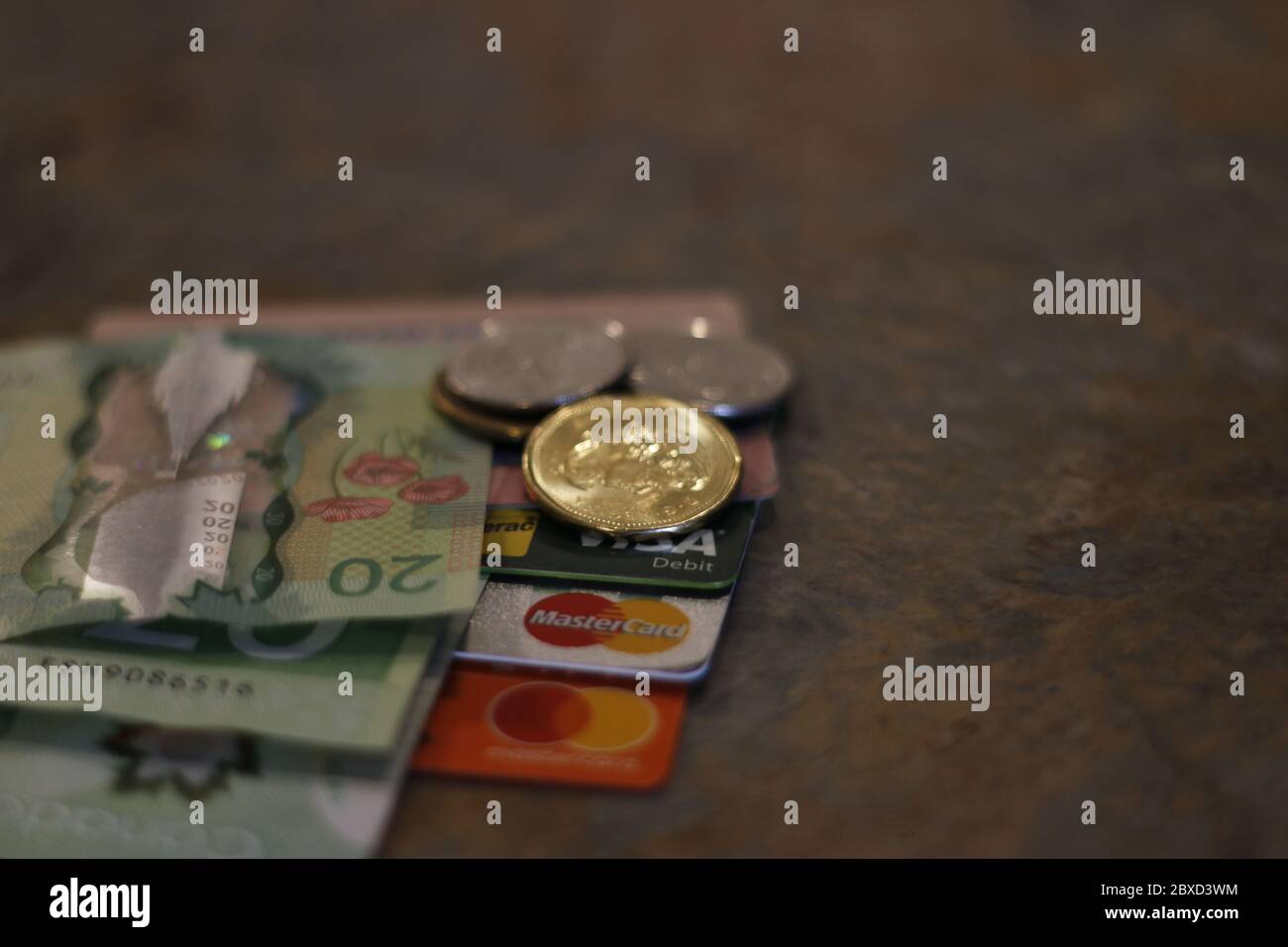 London Canada, December 25 2019: Editorial image of Canadian currency ...