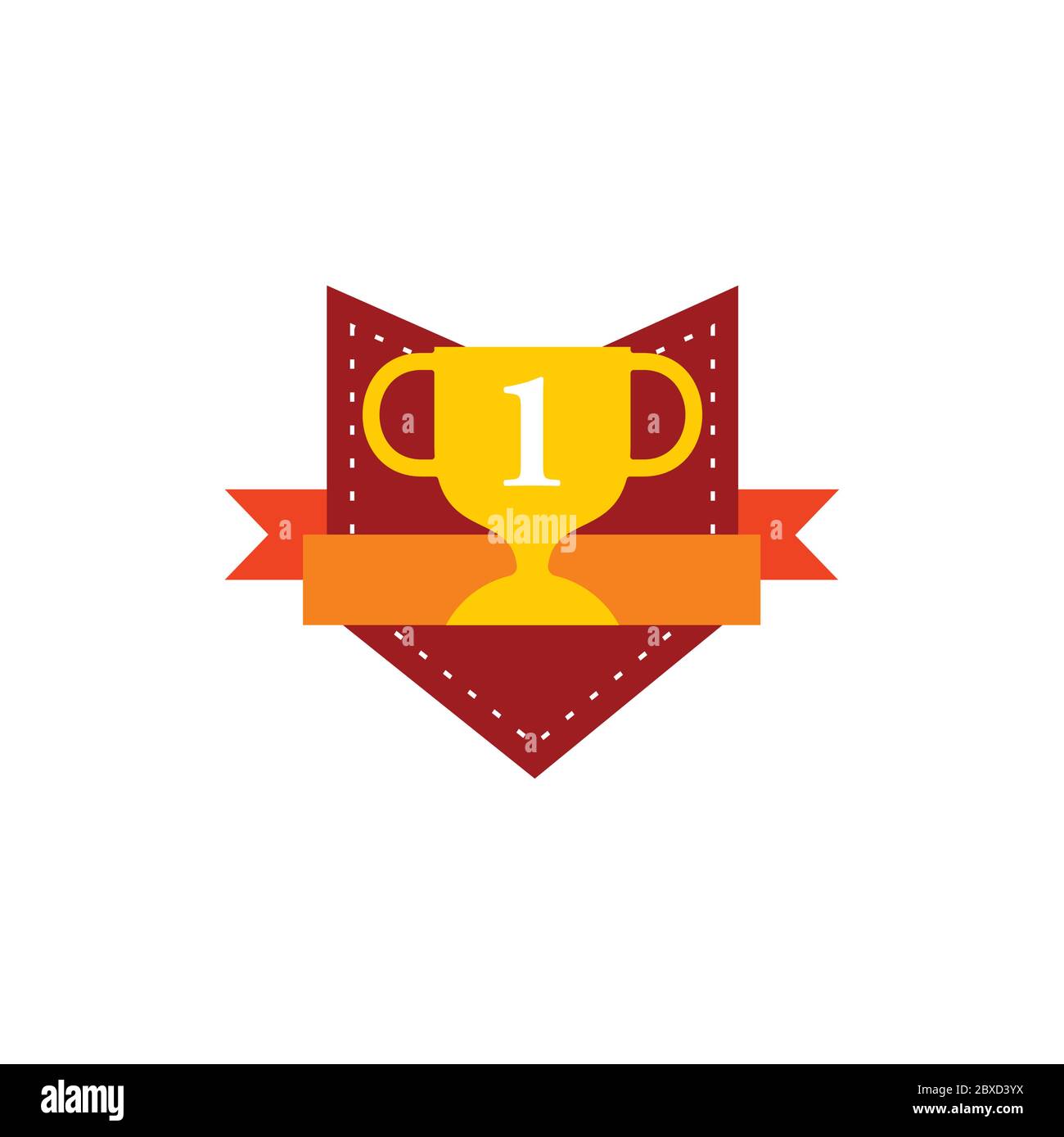 number one winner goblet prize ribbon decoration vector Stock Vector ...