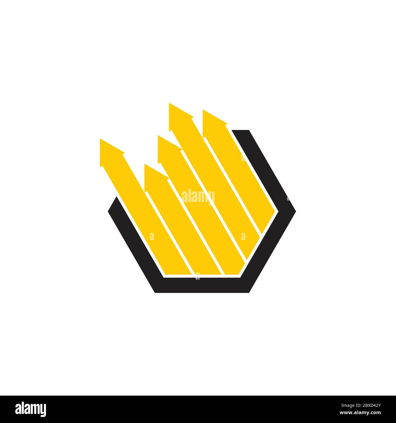 hexagonal geometric arrows up graphic symbol vector Stock Vector Image ...