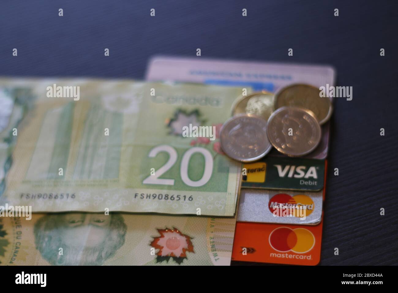 London Canada, December 25 2019: Editorial image of Canadian currency ...