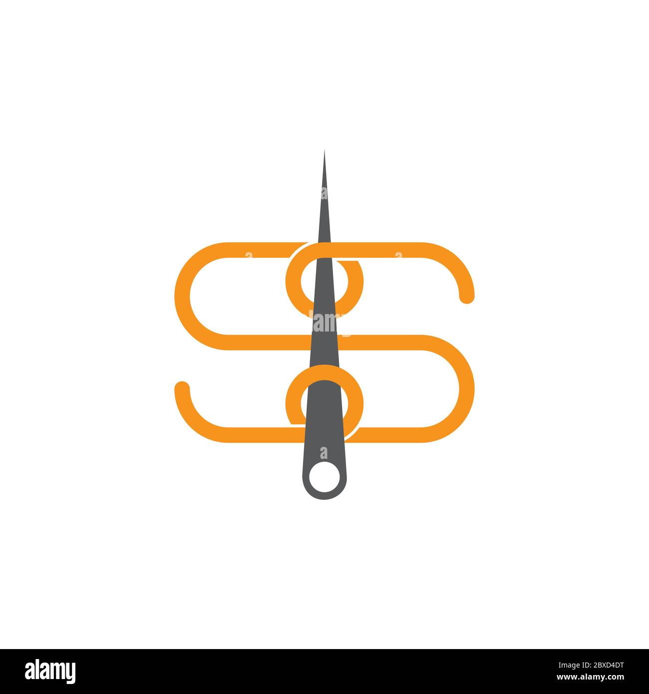 letter s linked thread needle symbol logo vector Stock Vector Image ...