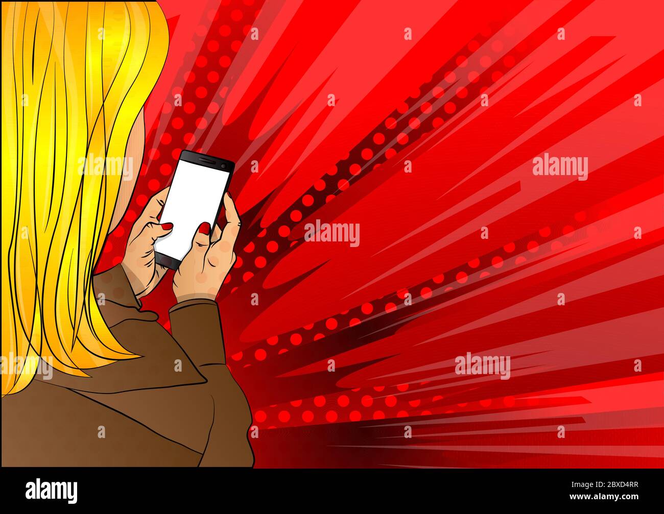 Close up of businesswoman holding her smartphone. Hand holding smart ...