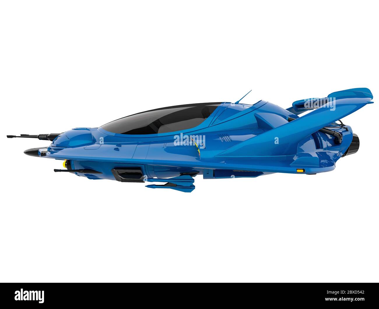 alien pocket aircraft space ship exploring around in a white background ...