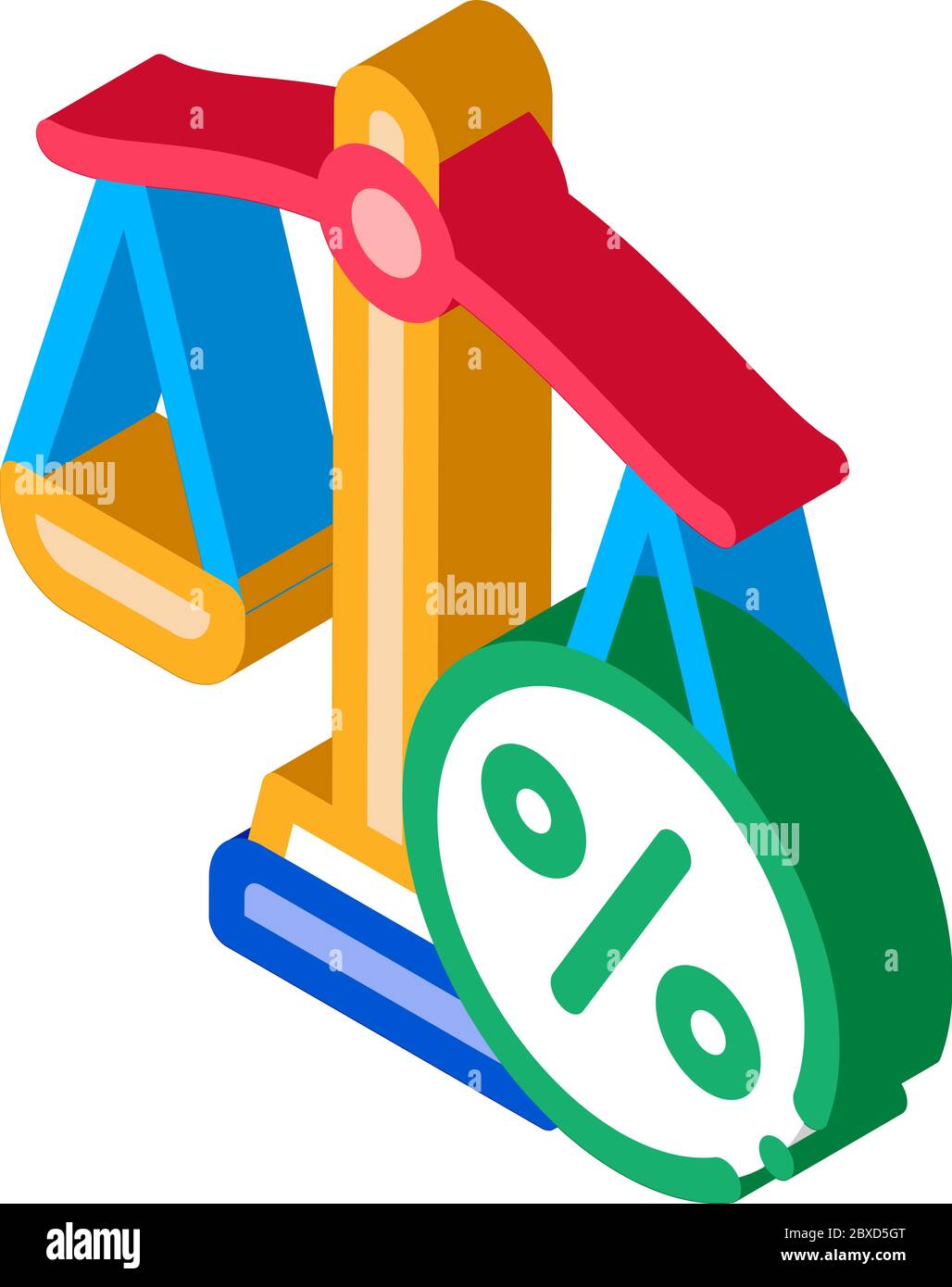 Scales Percentage Isometric Icon Vector Illustration Stock Vector Image ...