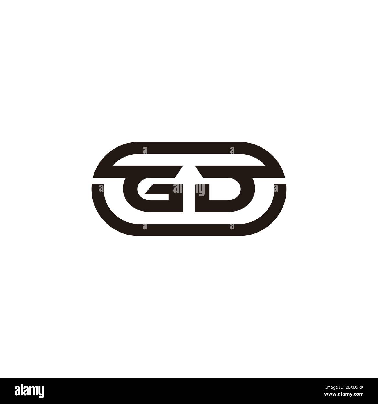 abstract letter gd simple geometric round design symbol logo vector ...