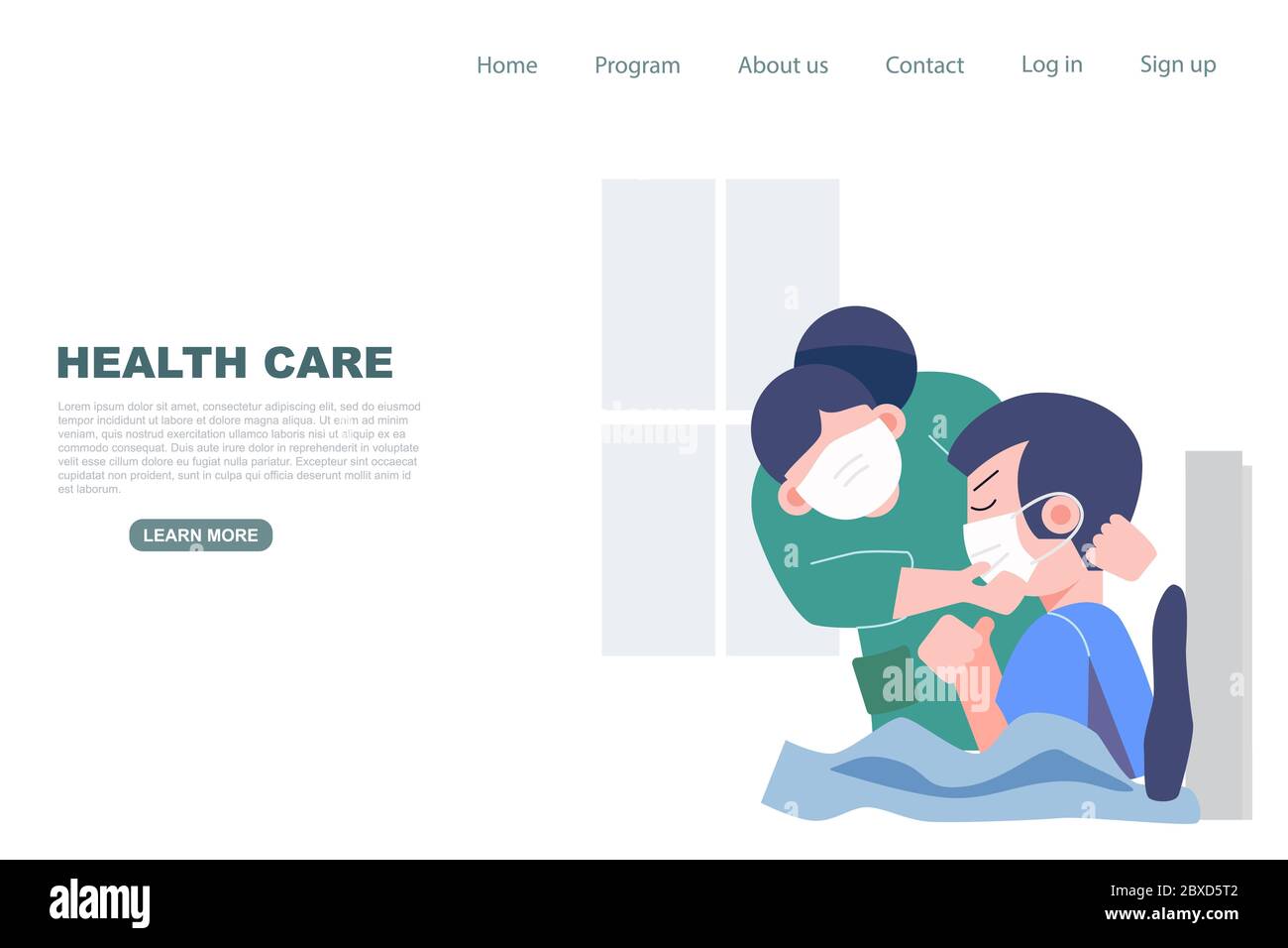 Nurse checking on patience in hospital. Health care and medical Landing ...