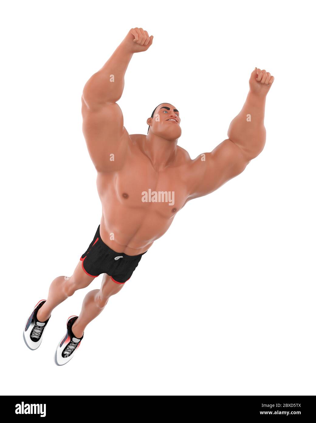 muscle man cartoon in an white background will put some creative sensor ...