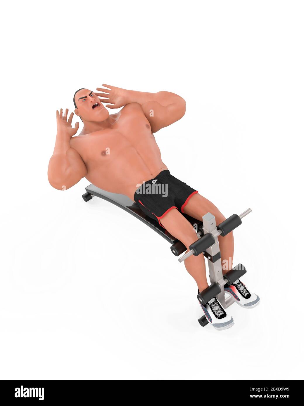 muscle man cartoon in an white background will put some creative sensor ...