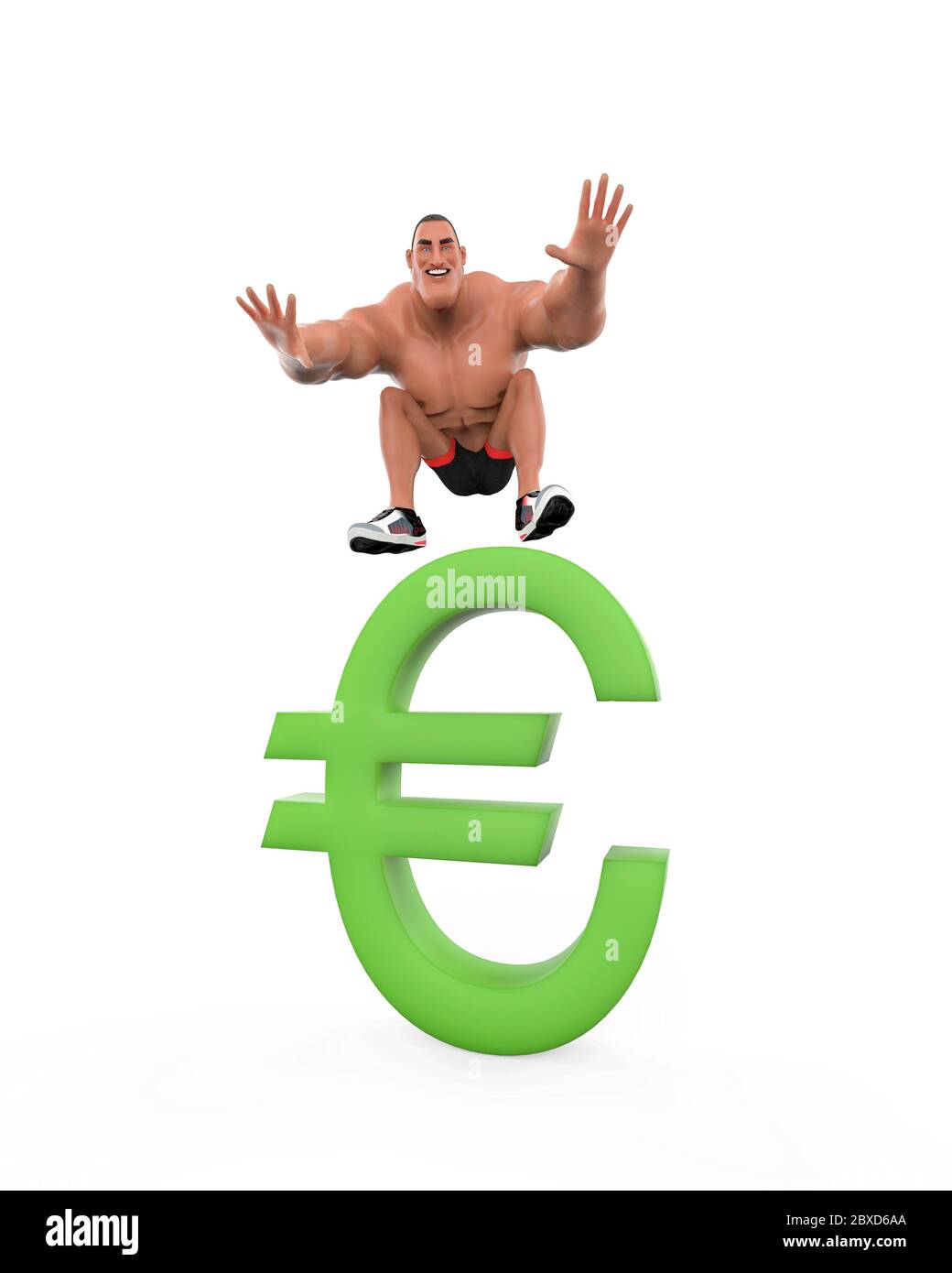 muscle man cartoon in an white background will put some creative sensor ...