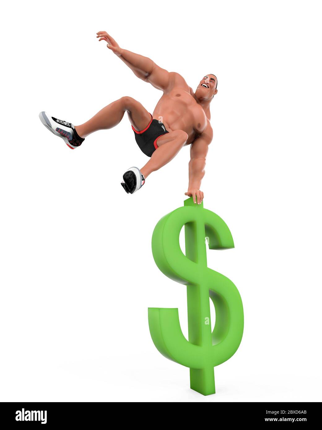 muscle man cartoon in an white background will put some creative sensor ...