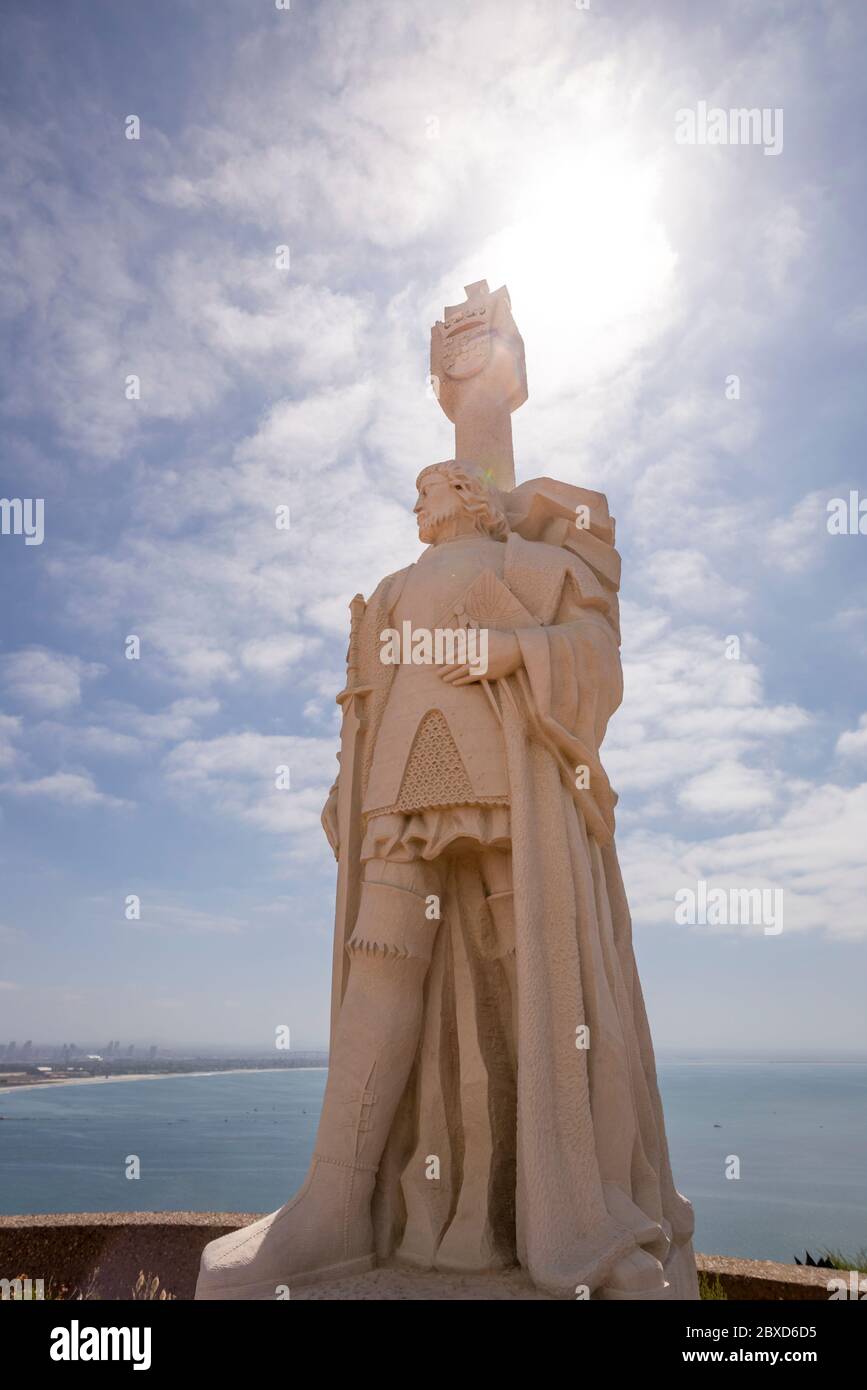 Statue of Juan Rodriguez Cabrillo at the Cabrillo National Monument ...