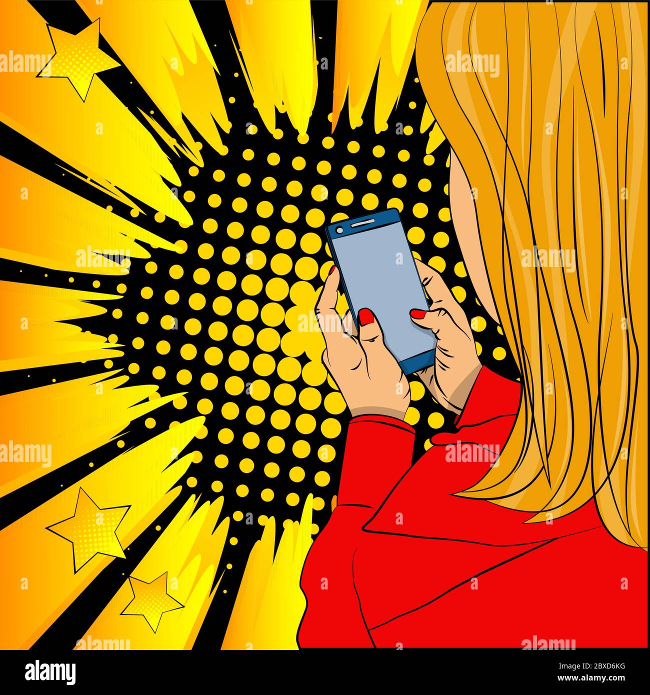 Close up of businesswoman holding her smartphone. Hand holding smart ...