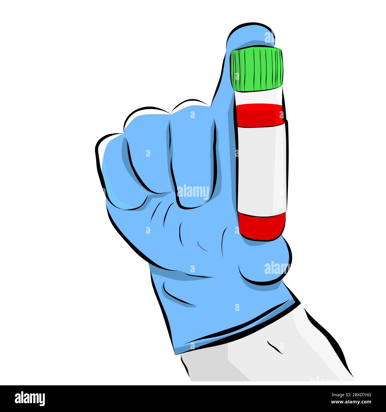 Conceptual Hand Draw Sketch Vector, doctor hand holding plastic testing ...