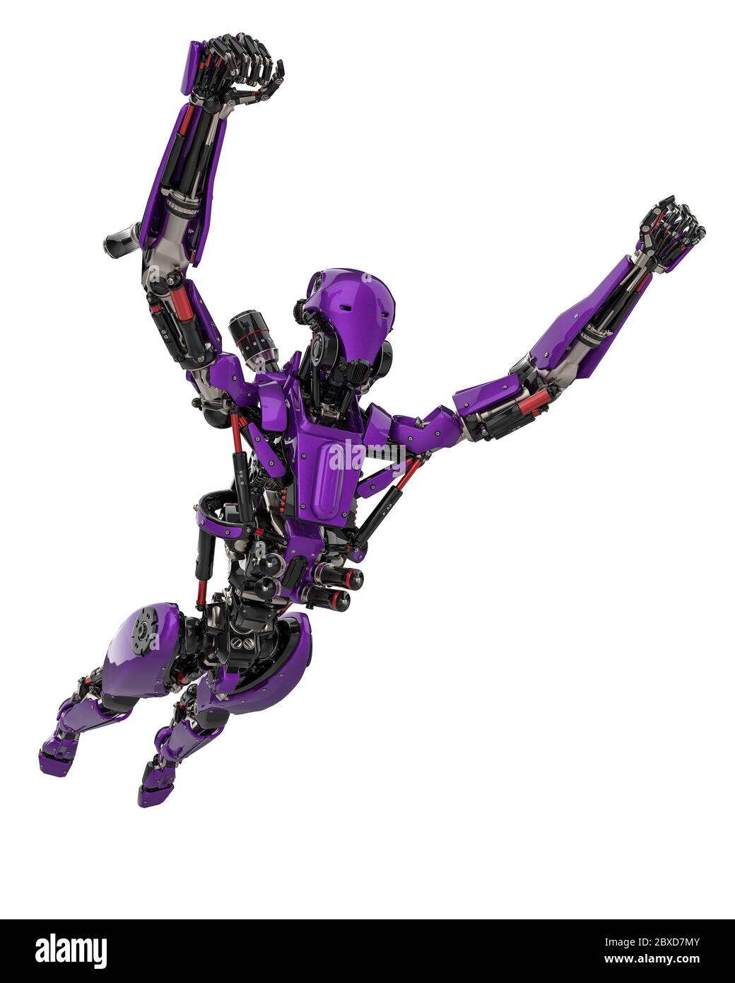 mega purple robot super drone in a white background. This super robot ...
