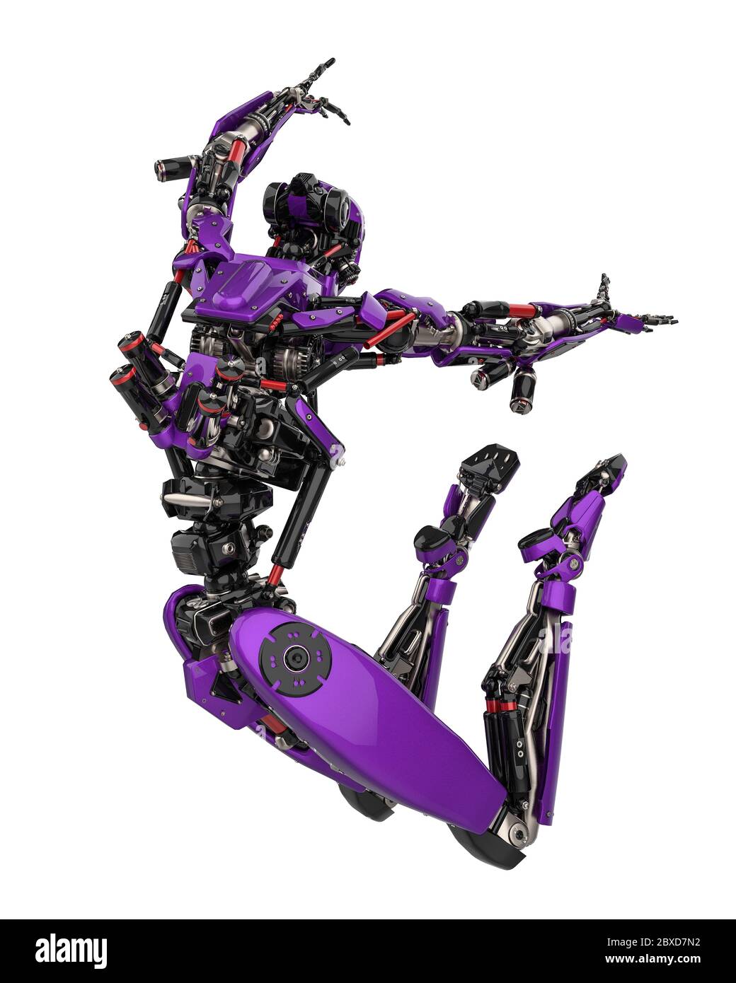 mega purple robot super drone in a white background. This super robot ...