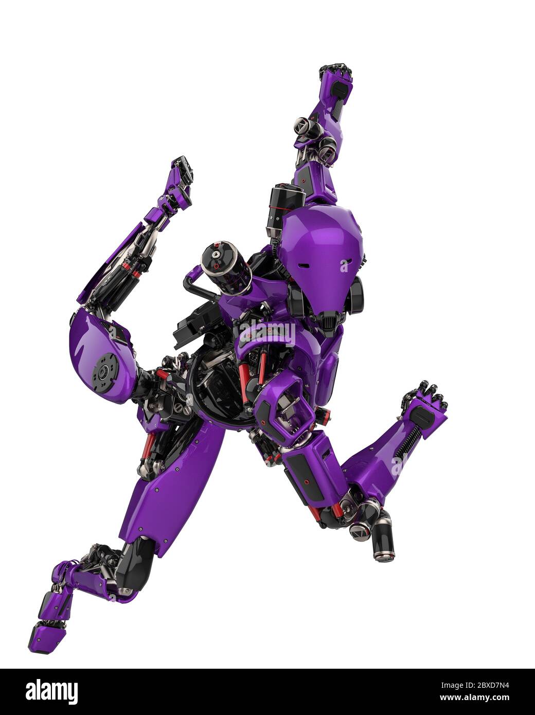 mega purple robot super drone in a white background. This super robot ...