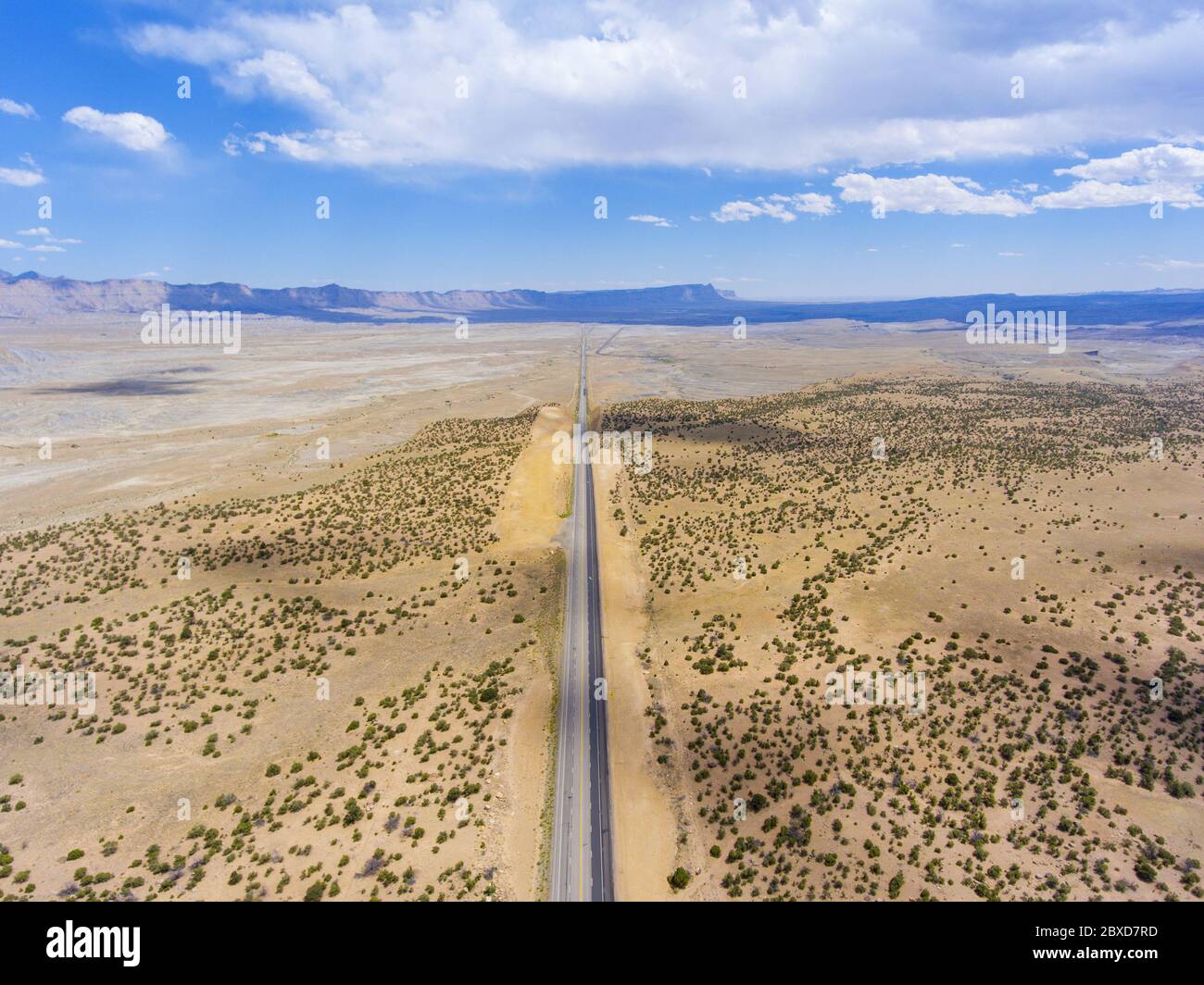 Aerial view of Horse Canyon and US Route 191 in central Utah, USA Stock ...