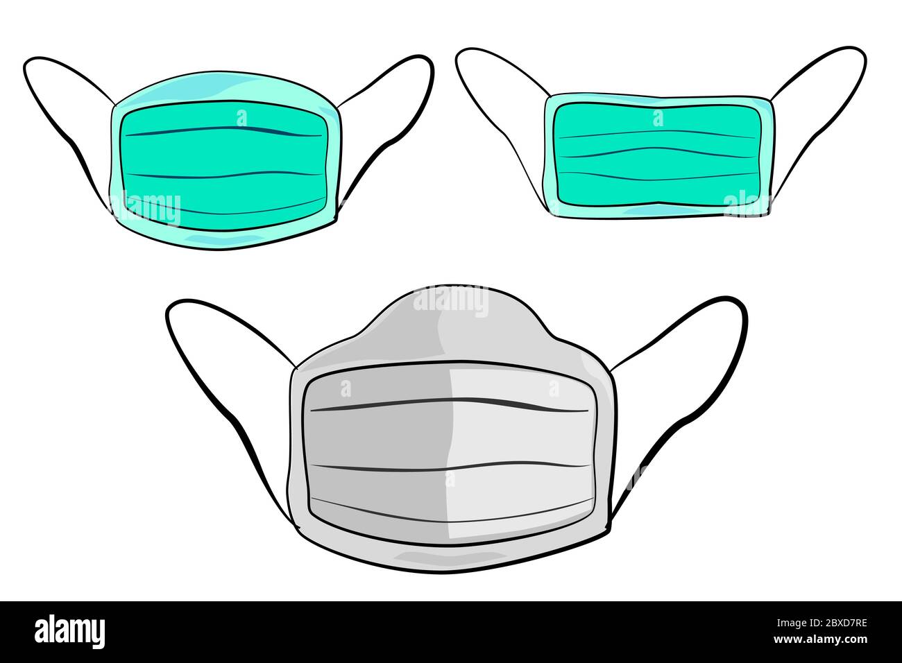 Vector, Hand Draw Sketch three model of Mask, for your element design ...