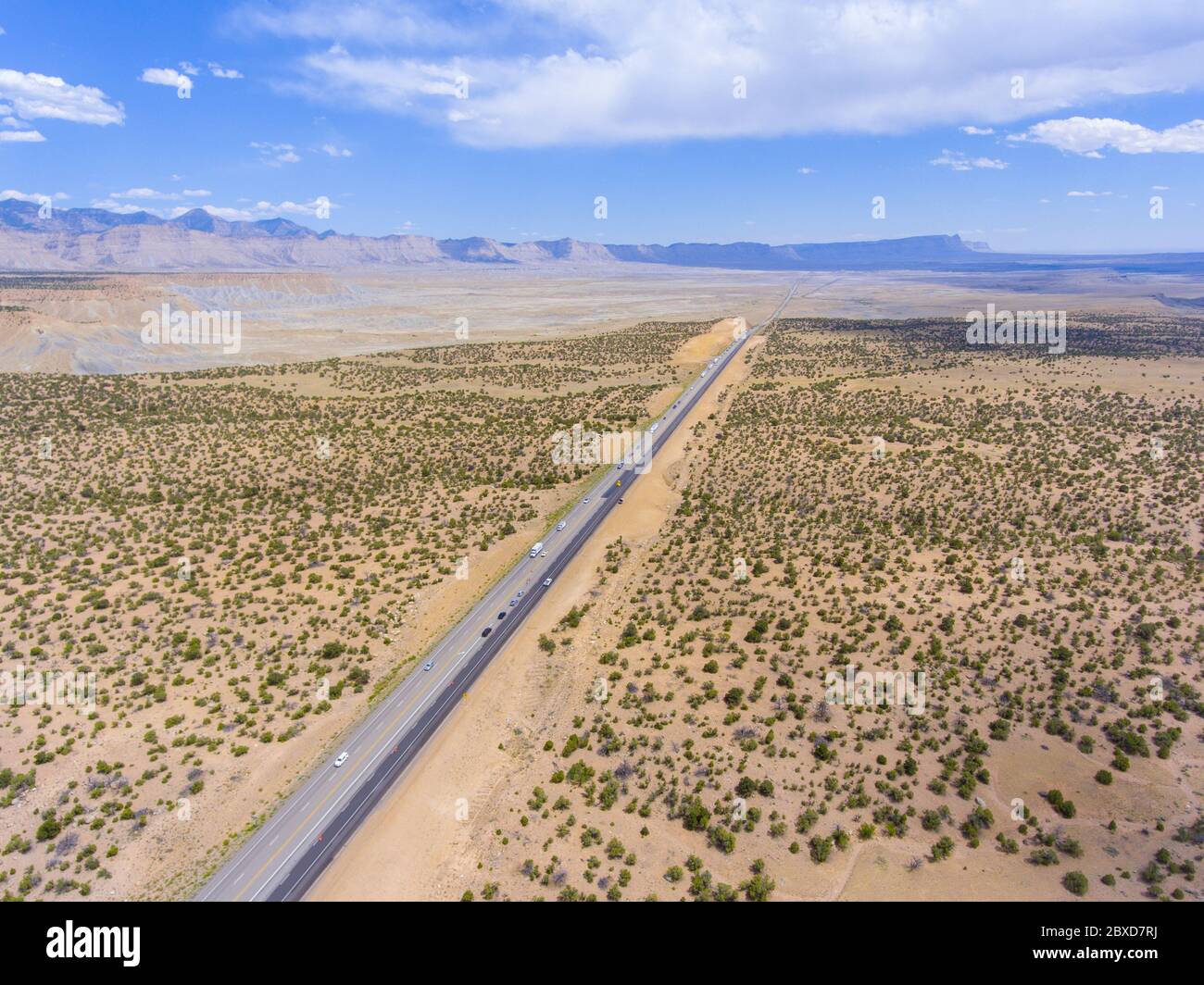 Aerial view of Horse Canyon and US Route 191 in central Utah, USA Stock ...