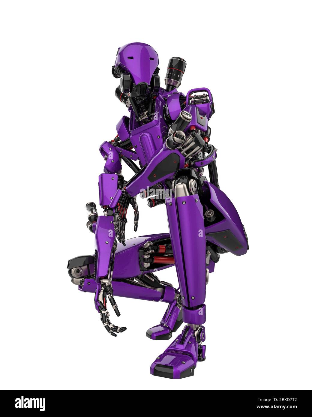 mega purple robot super drone in a white background. This super robot ...