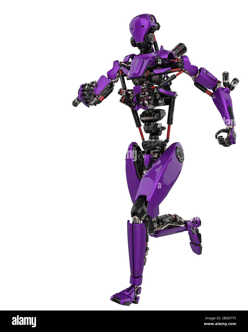 mega purple robot super drone in a white background. This super robot ...