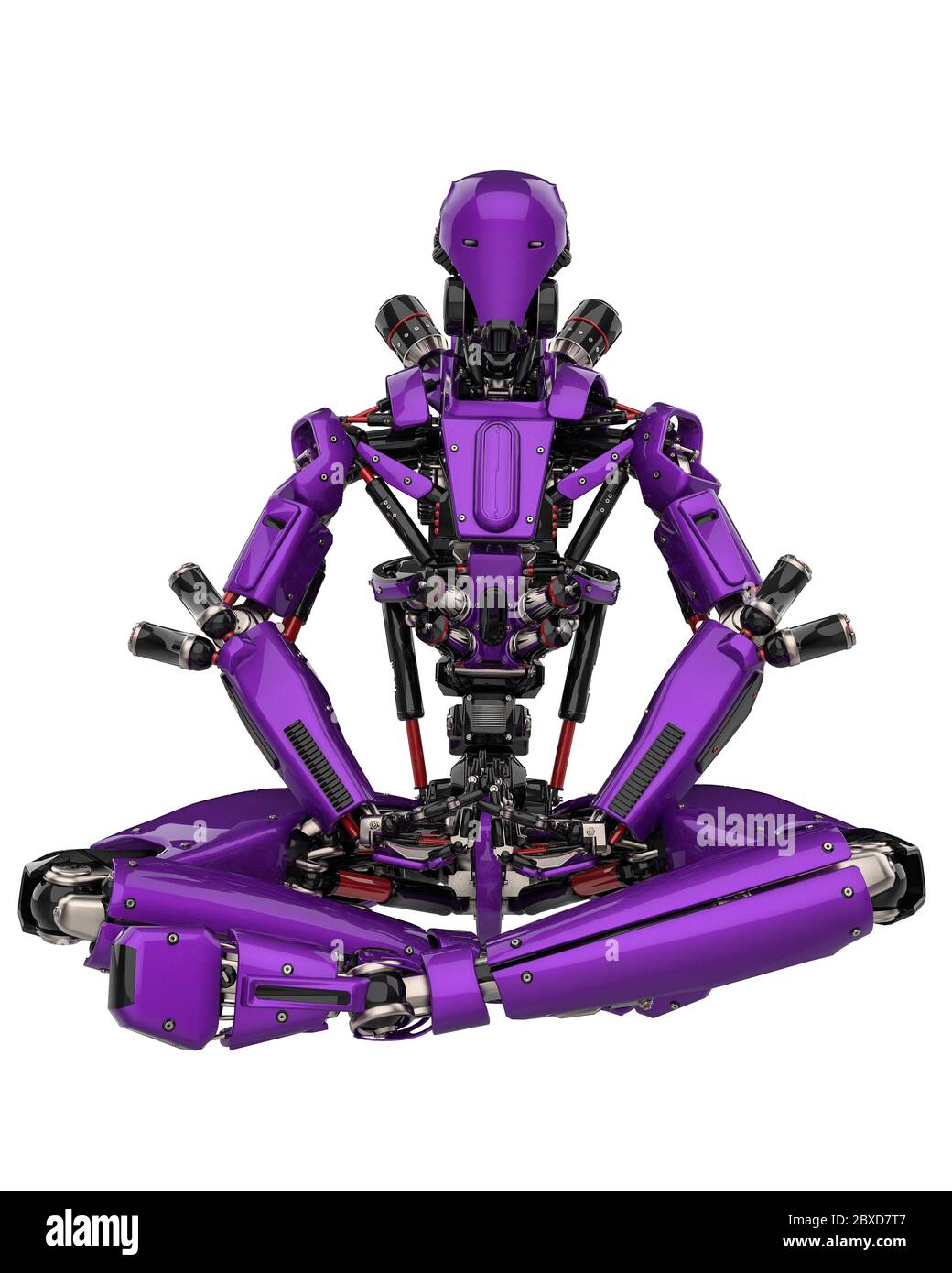 mega purple robot super drone in a white background. This super robot ...