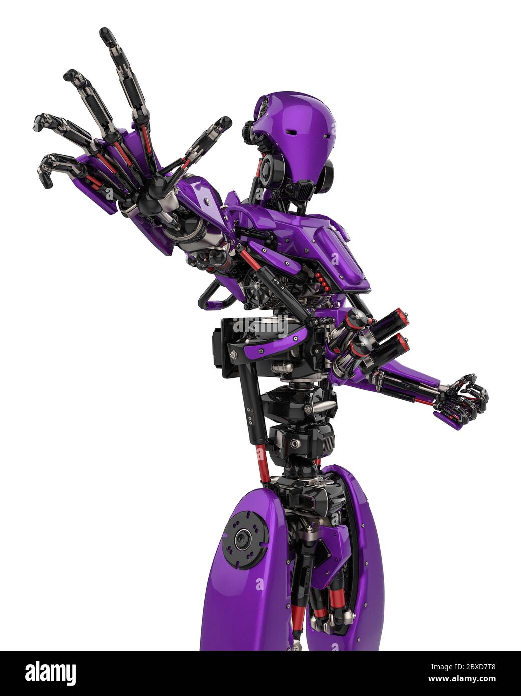 mega purple robot super drone in a white background. This super robot ...