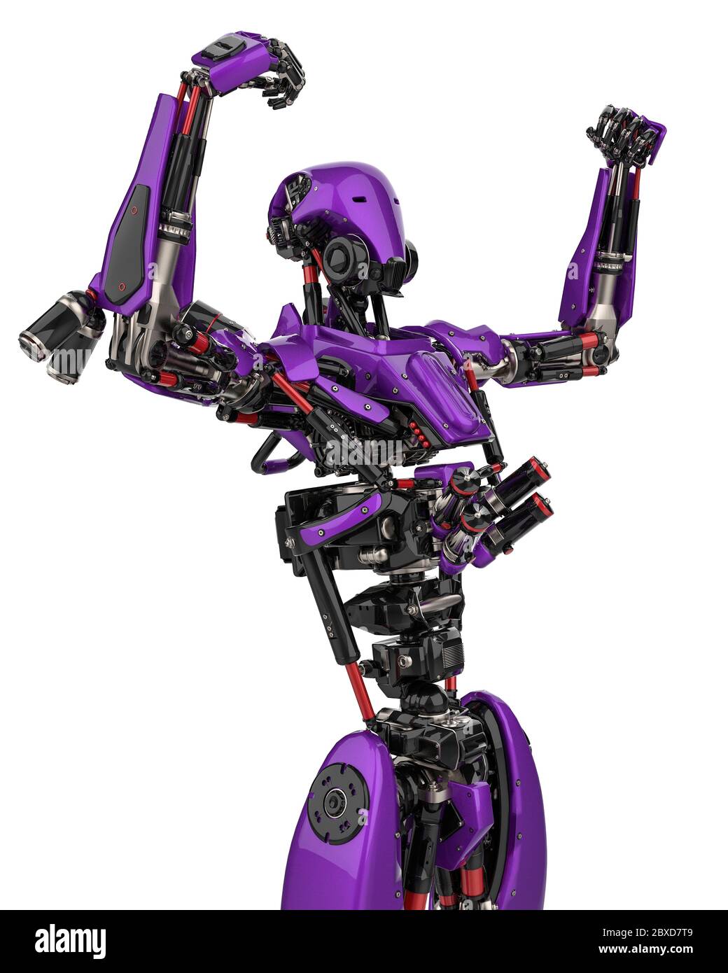 mega purple robot super drone in a white background. This super robot ...