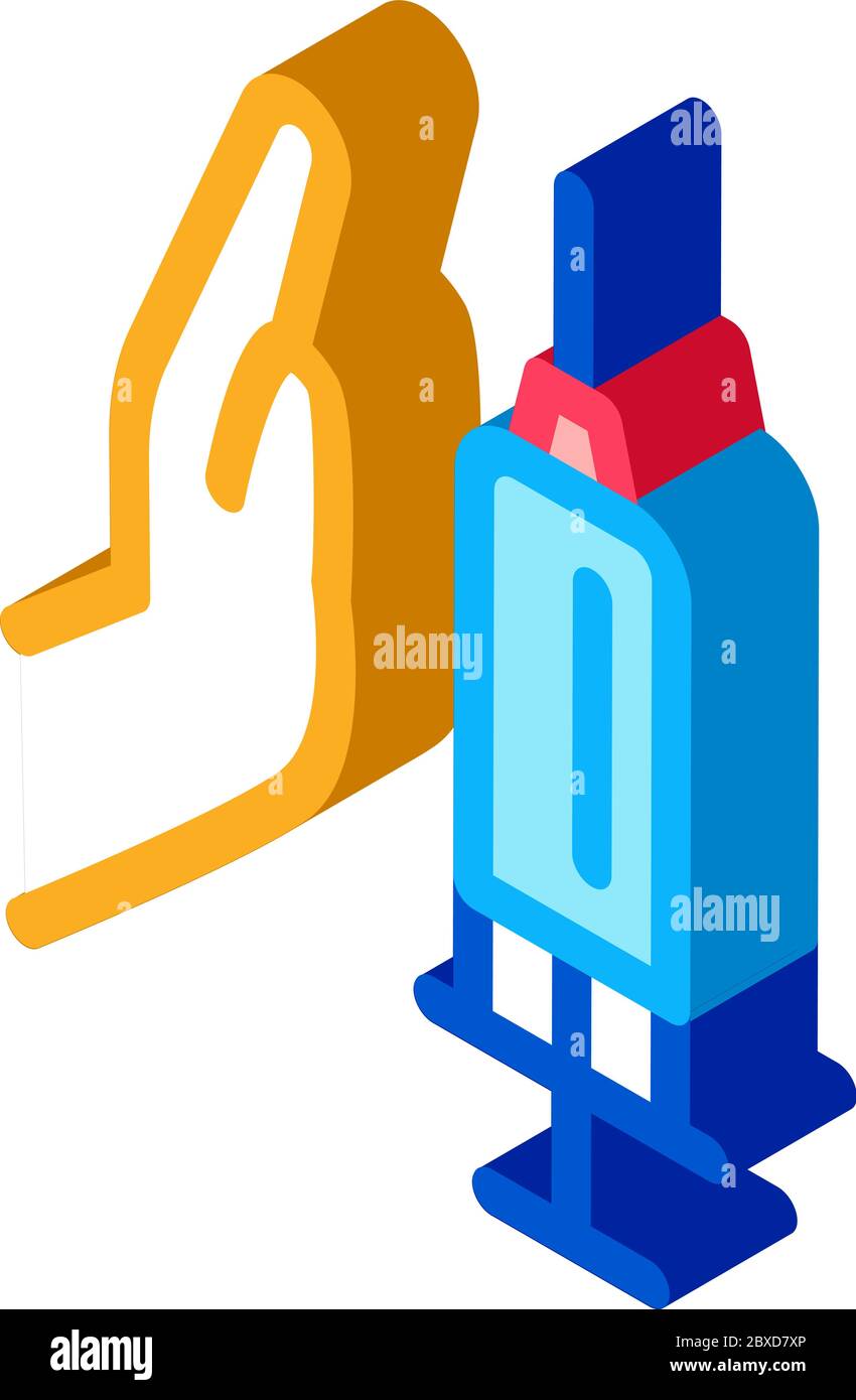 injection of syringe in hand isometric icon vector illustration Stock ...