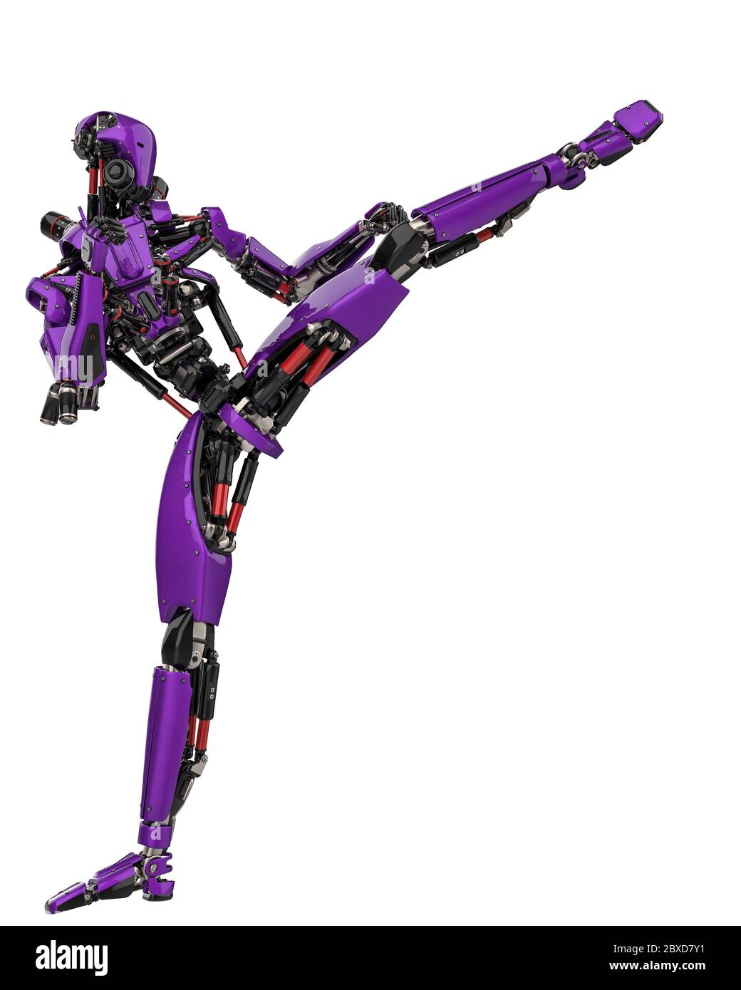 mega purple robot super drone in a white background. This super robot ...