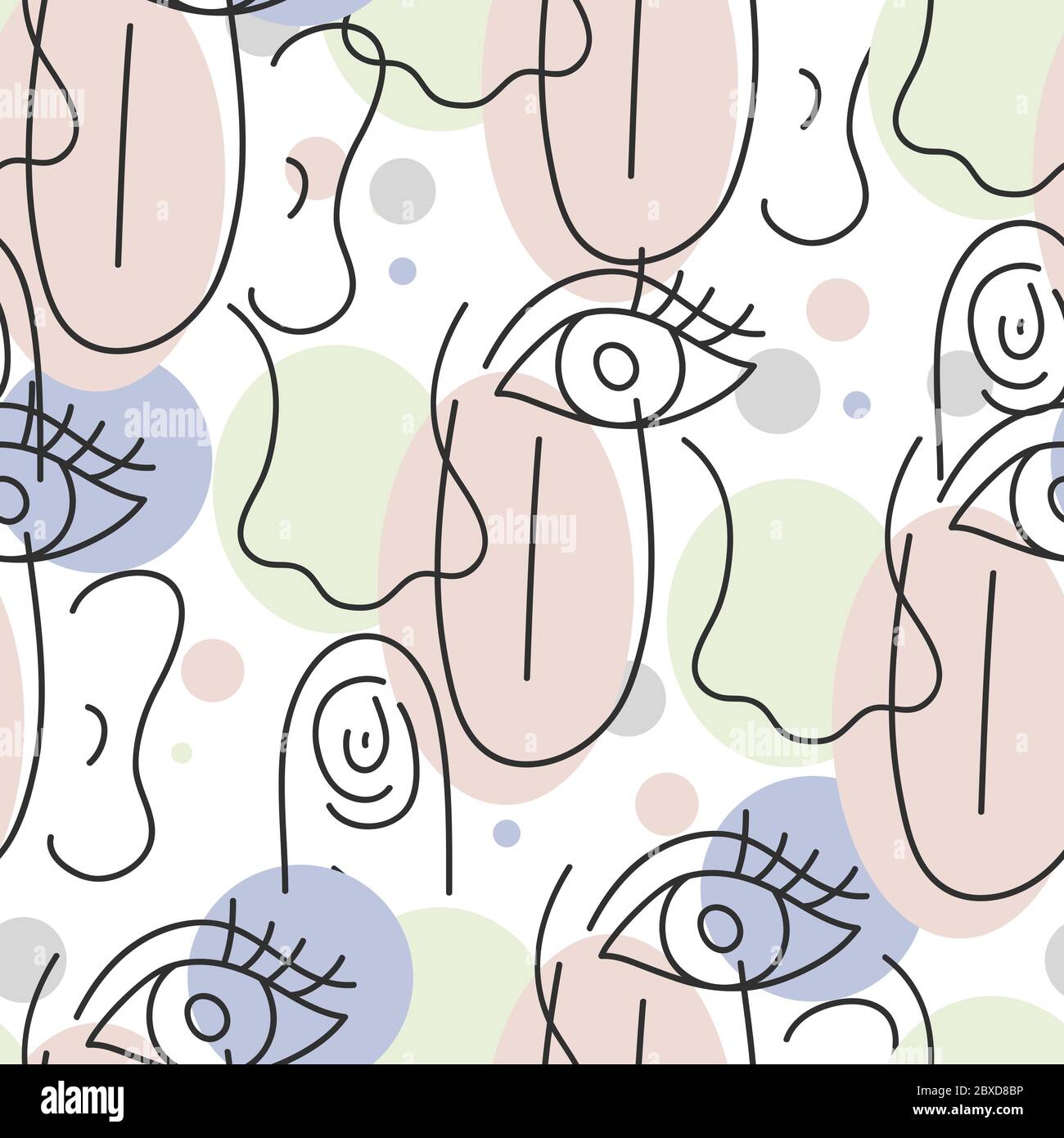 Seamless five sense pattern. Background with images of nose, tongue ...