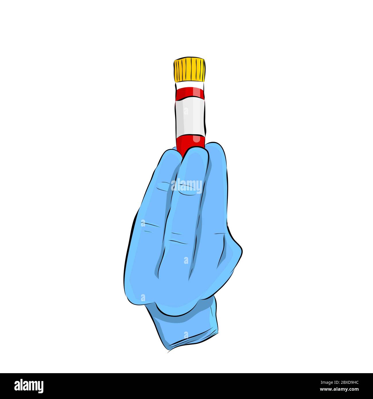 Conceptual Hand Draw Sketch Vector, doctor hand holding plastic testing ...