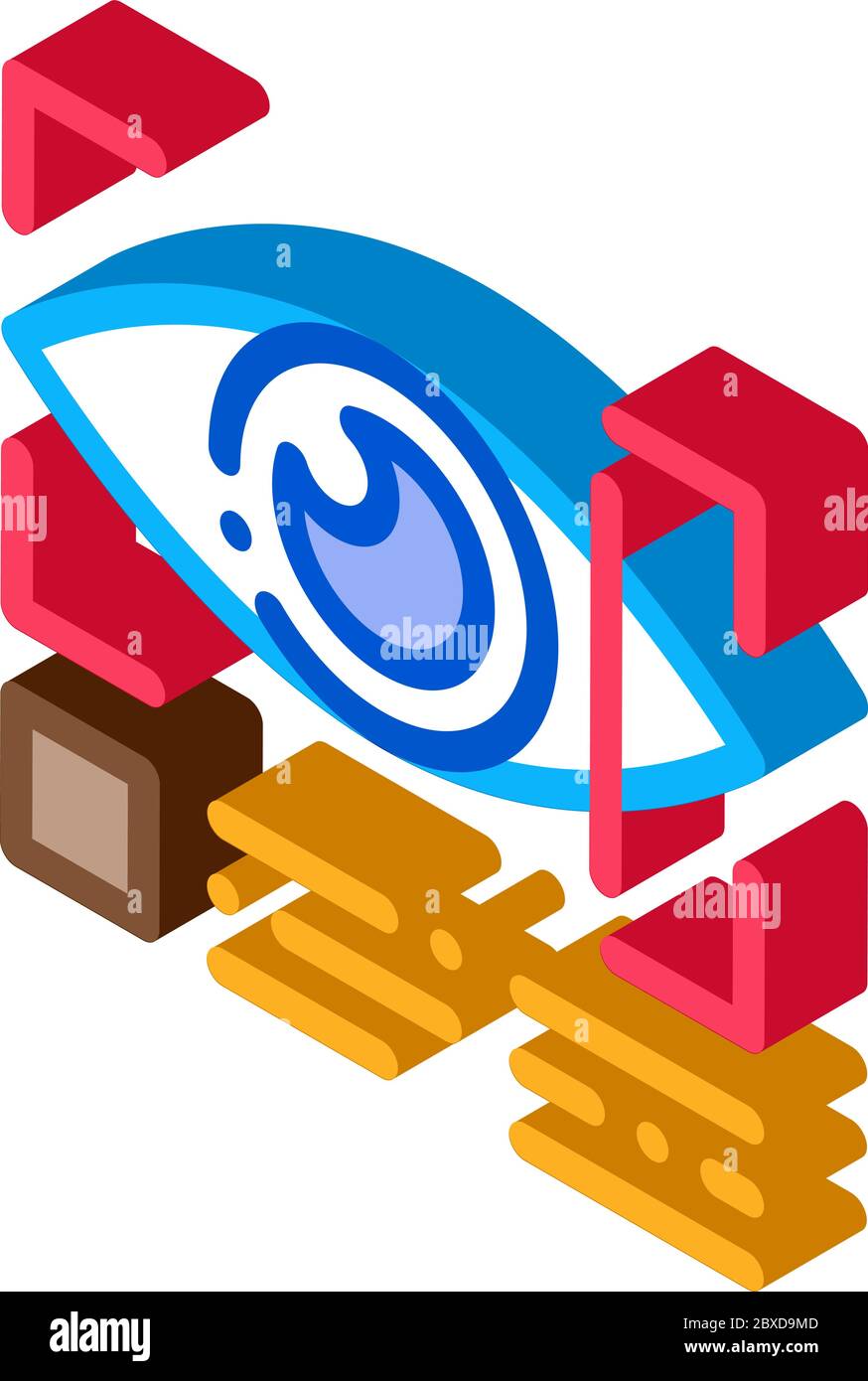 Medical Eye Research Isometric Icon Vector Illustration Stock Vector ...