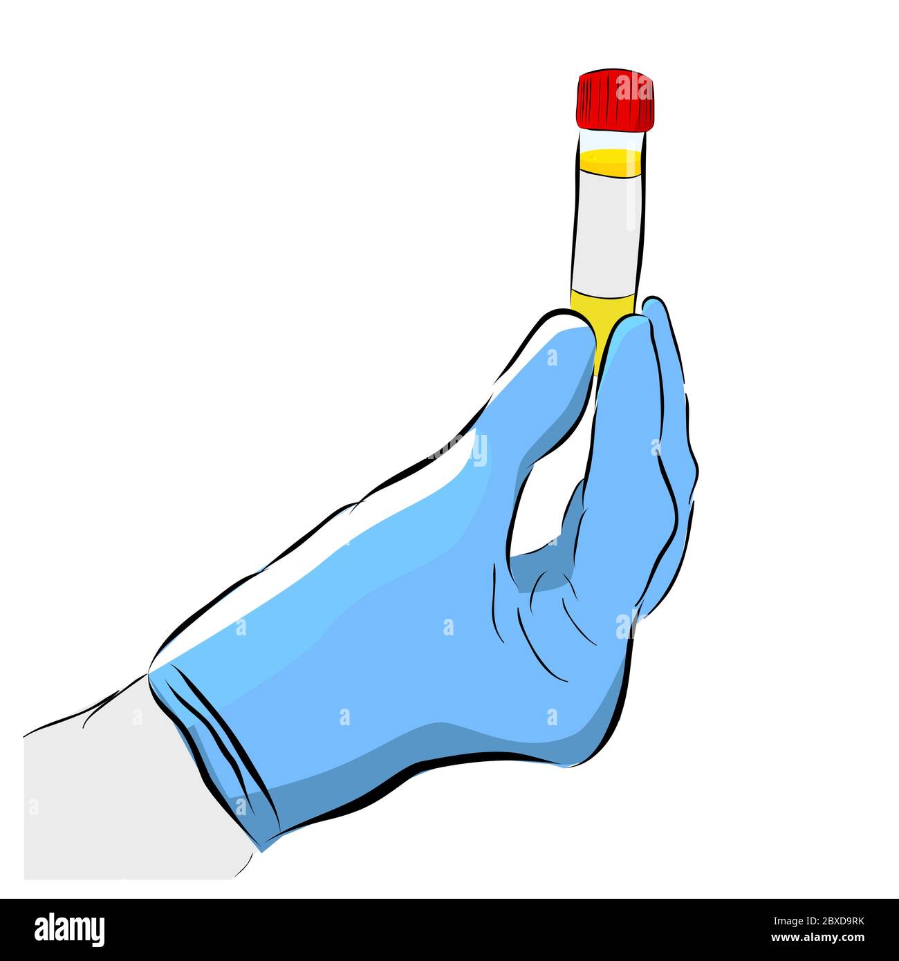 Conceptual Hand Draw Sketch Vector, doctor hand holding plastic testing ...