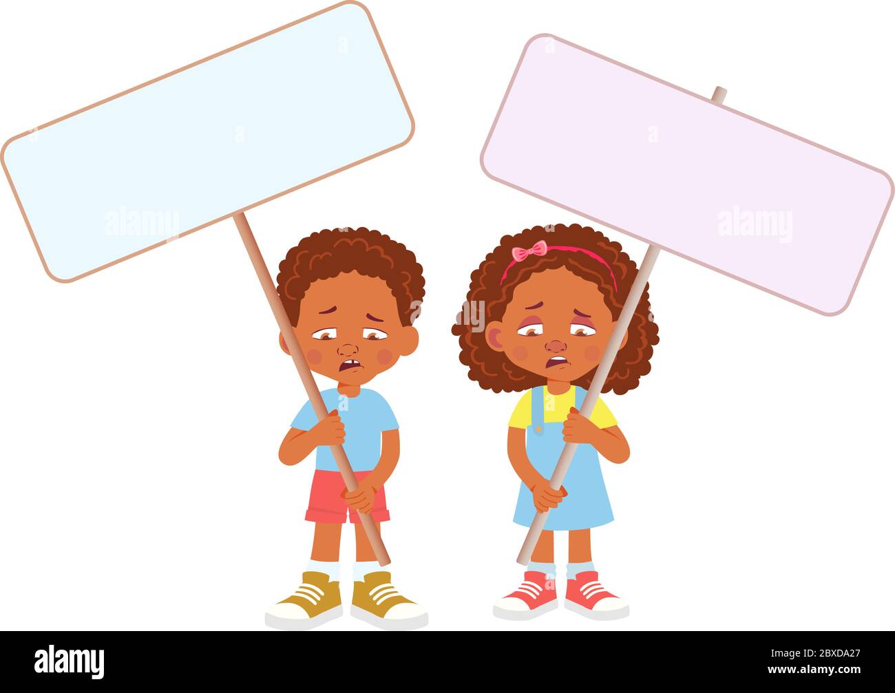African Child holding banner. Vector illustration Stock Vector Image ...