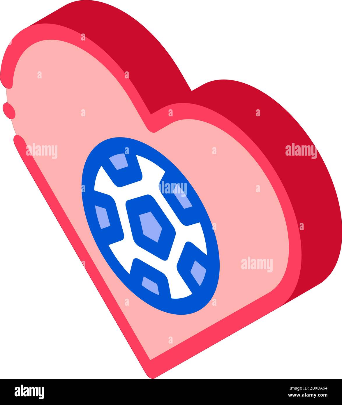Football in Heart Isometric Icon Vector Illustration Stock Vector Image ...