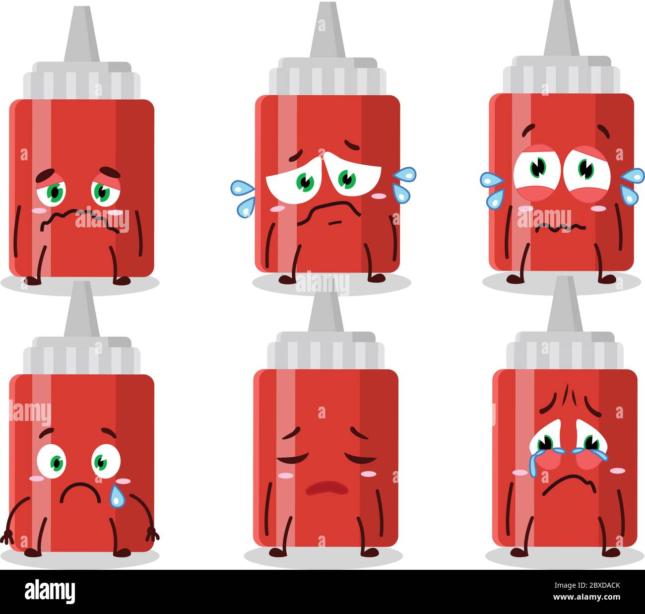 Sauce bottle cartoon character with sad expression Stock Vector Image ...