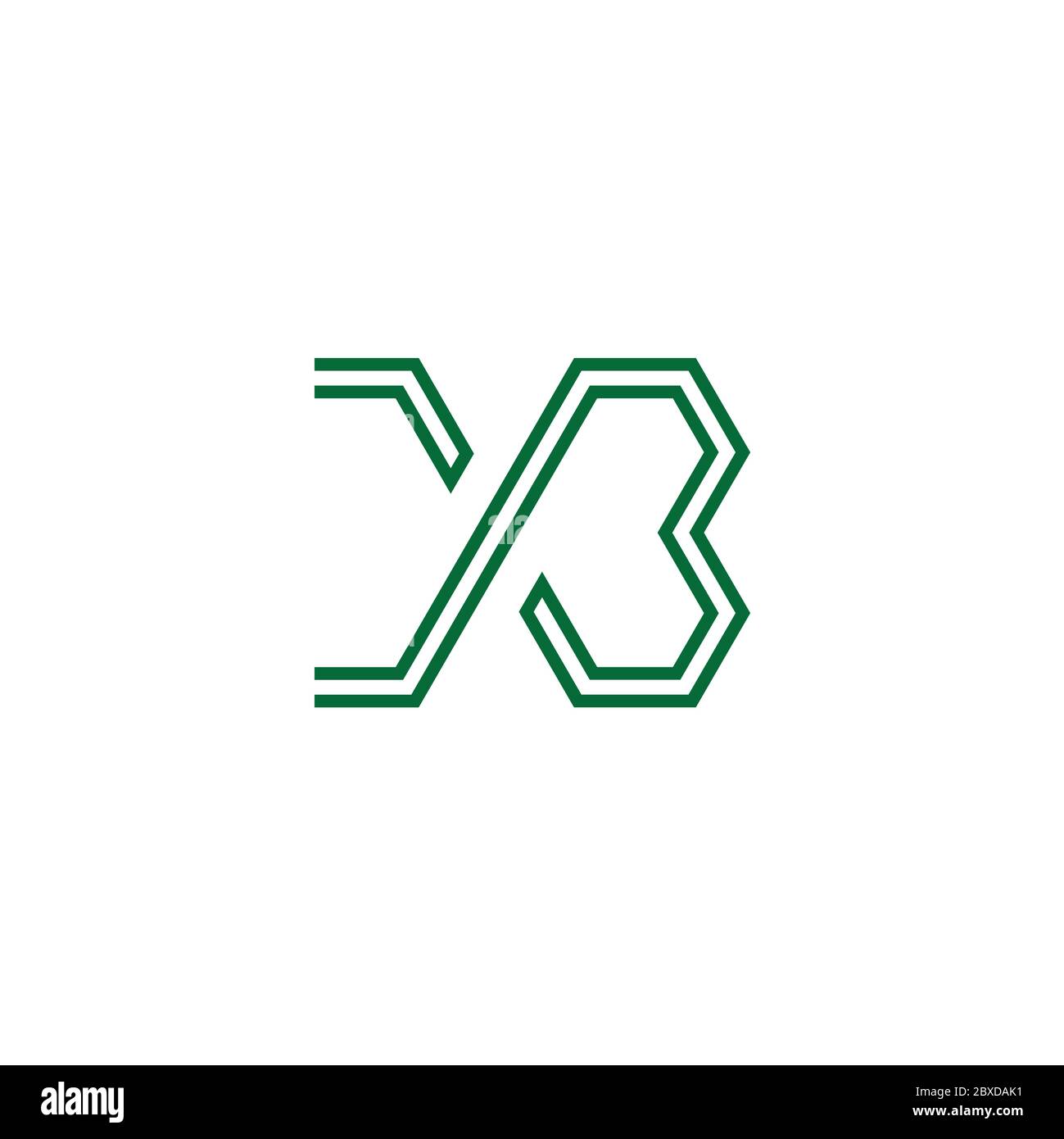 letter xb simple overlapping line symbol logo vector Stock Vector Image ...