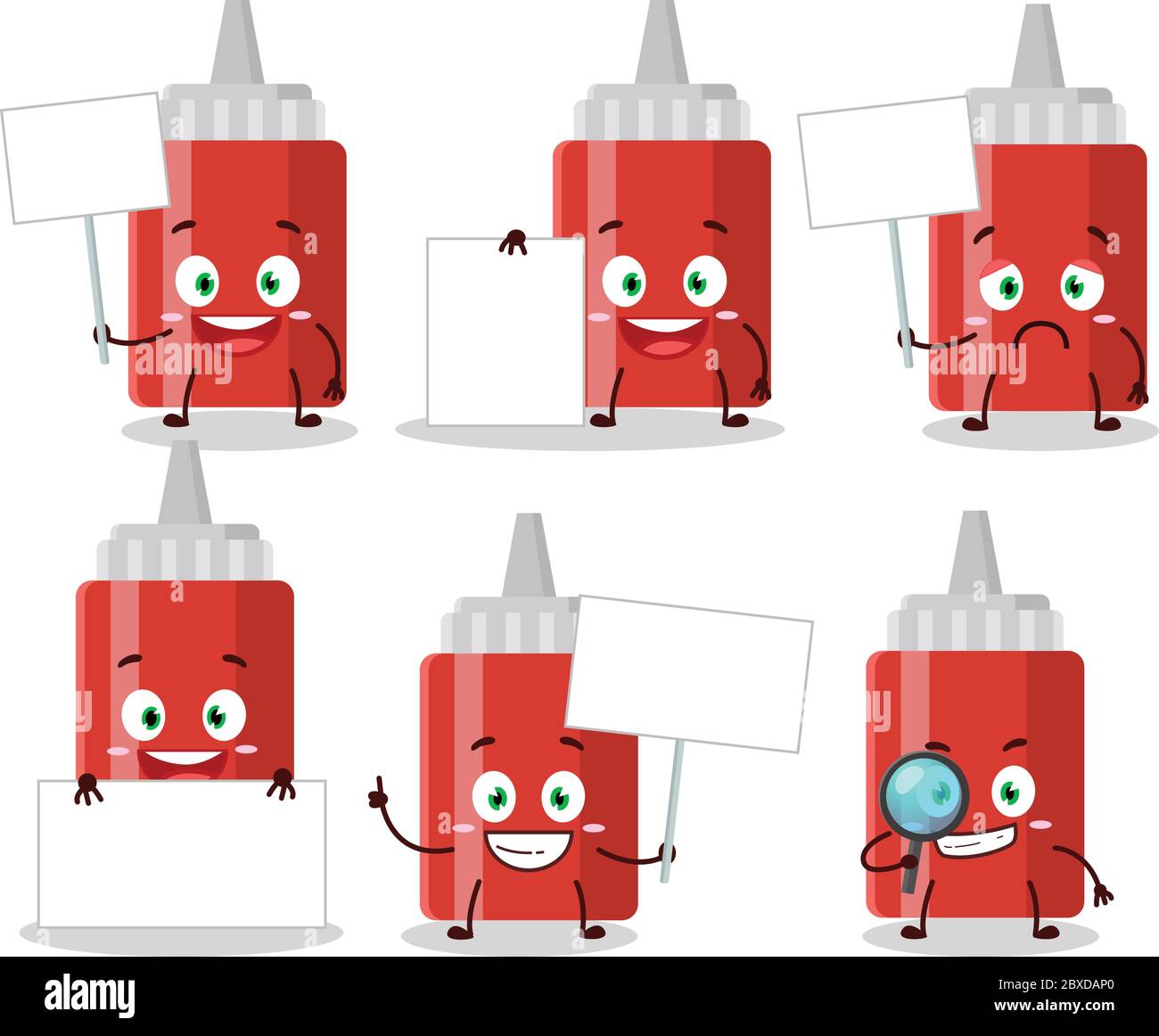Sauce bottle cartoon character bring information board Stock Vector ...