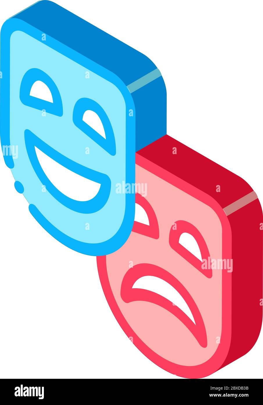 Mask People Emotions Isometric Icon Vector Illustration Stock Vector ...