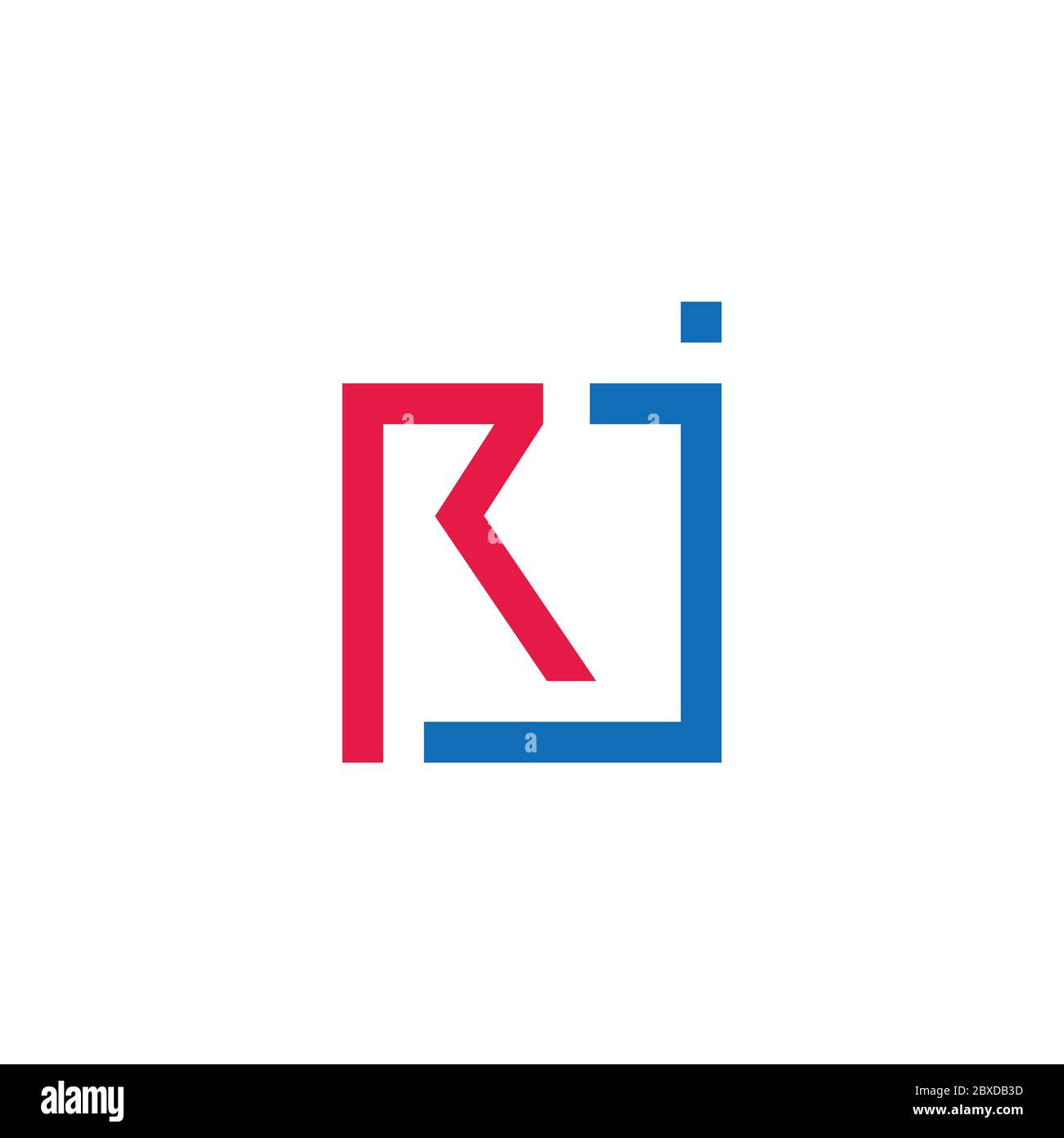letter rj arrow simple geometric square line design symbol logo vector ...