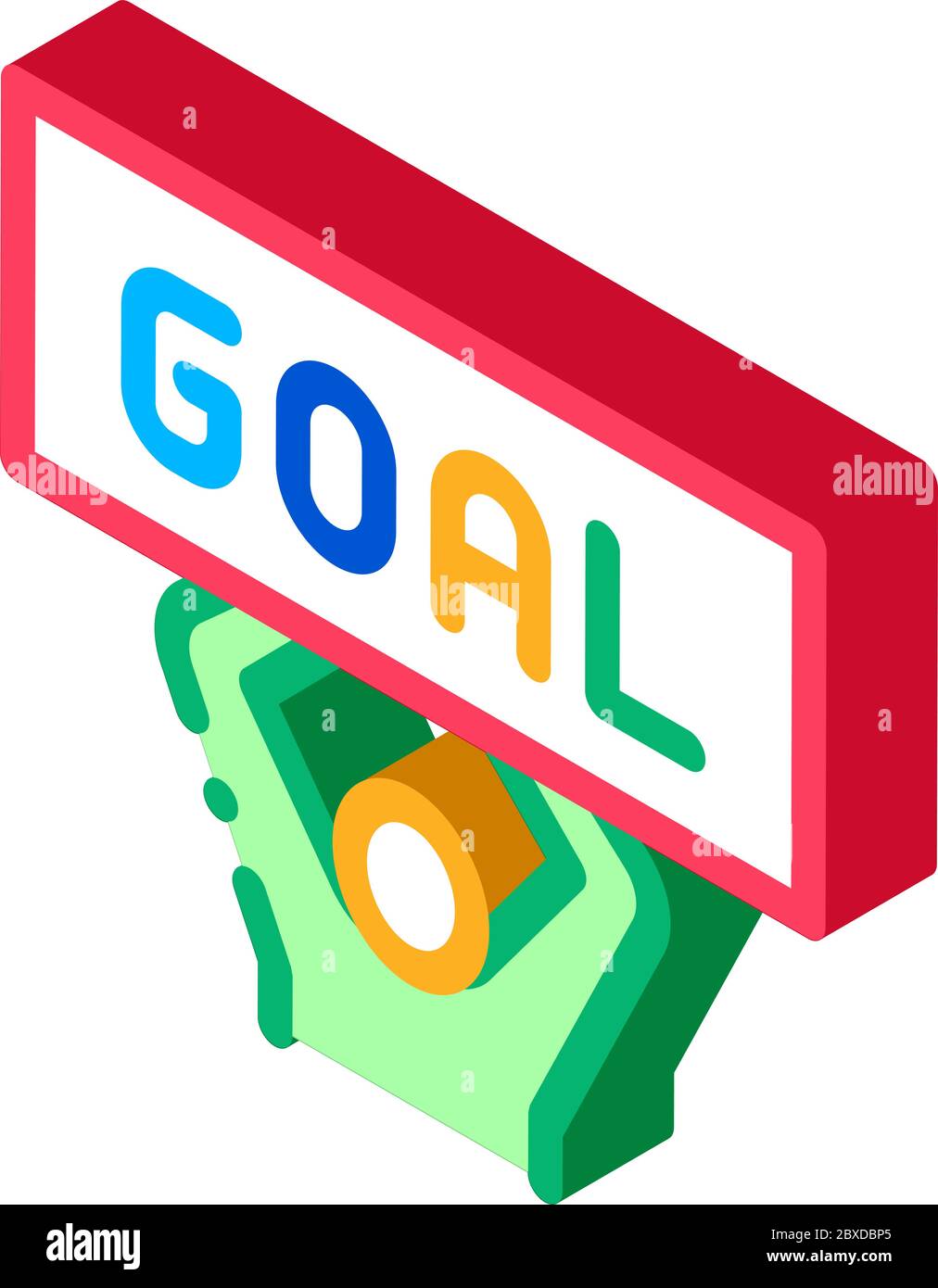 Man with Sign Goal Isometric Icon Vector Illustration Stock Vector ...
